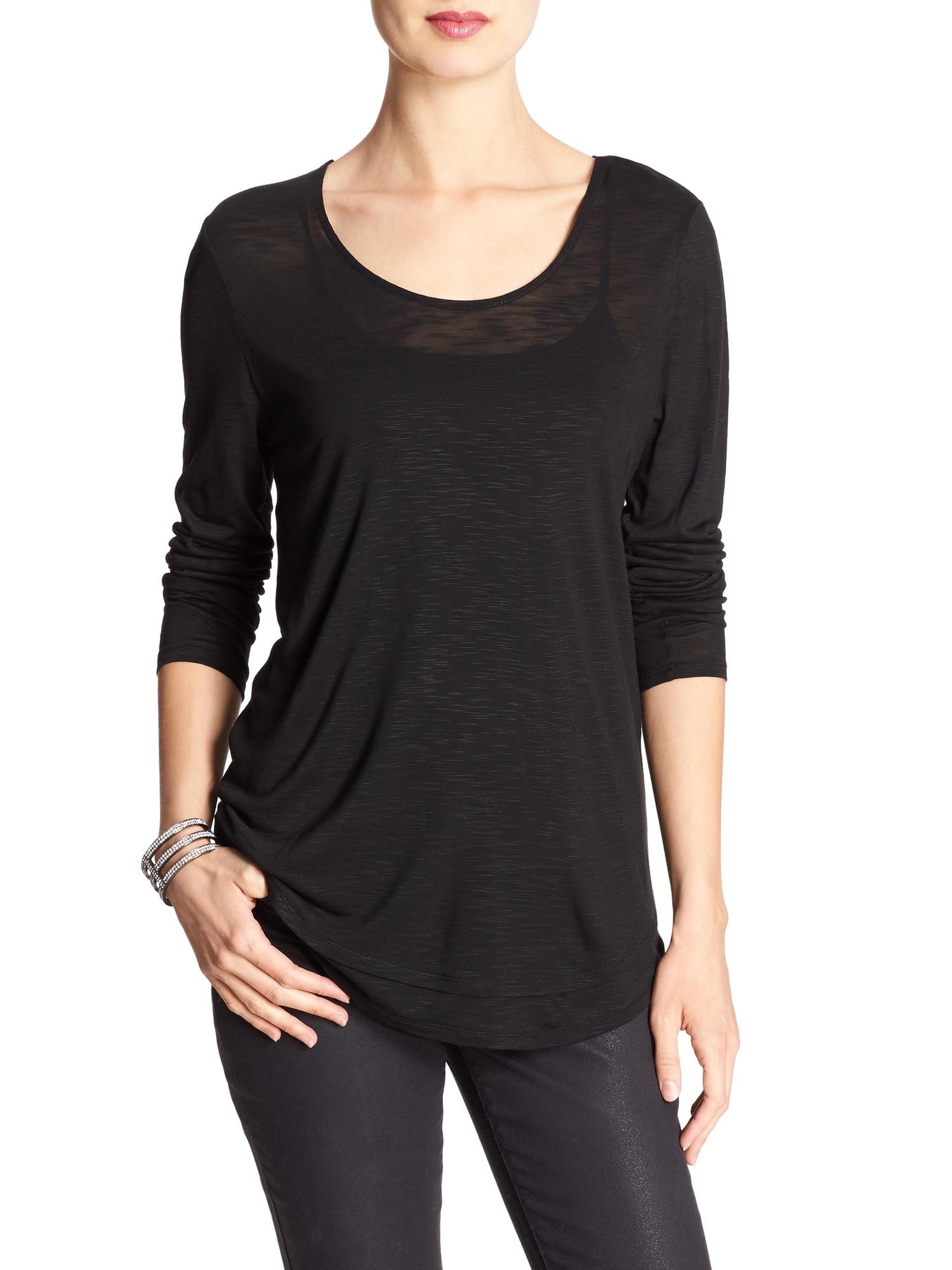 Factory Long-Sleeve Layering Tee | Banana Republic Factory