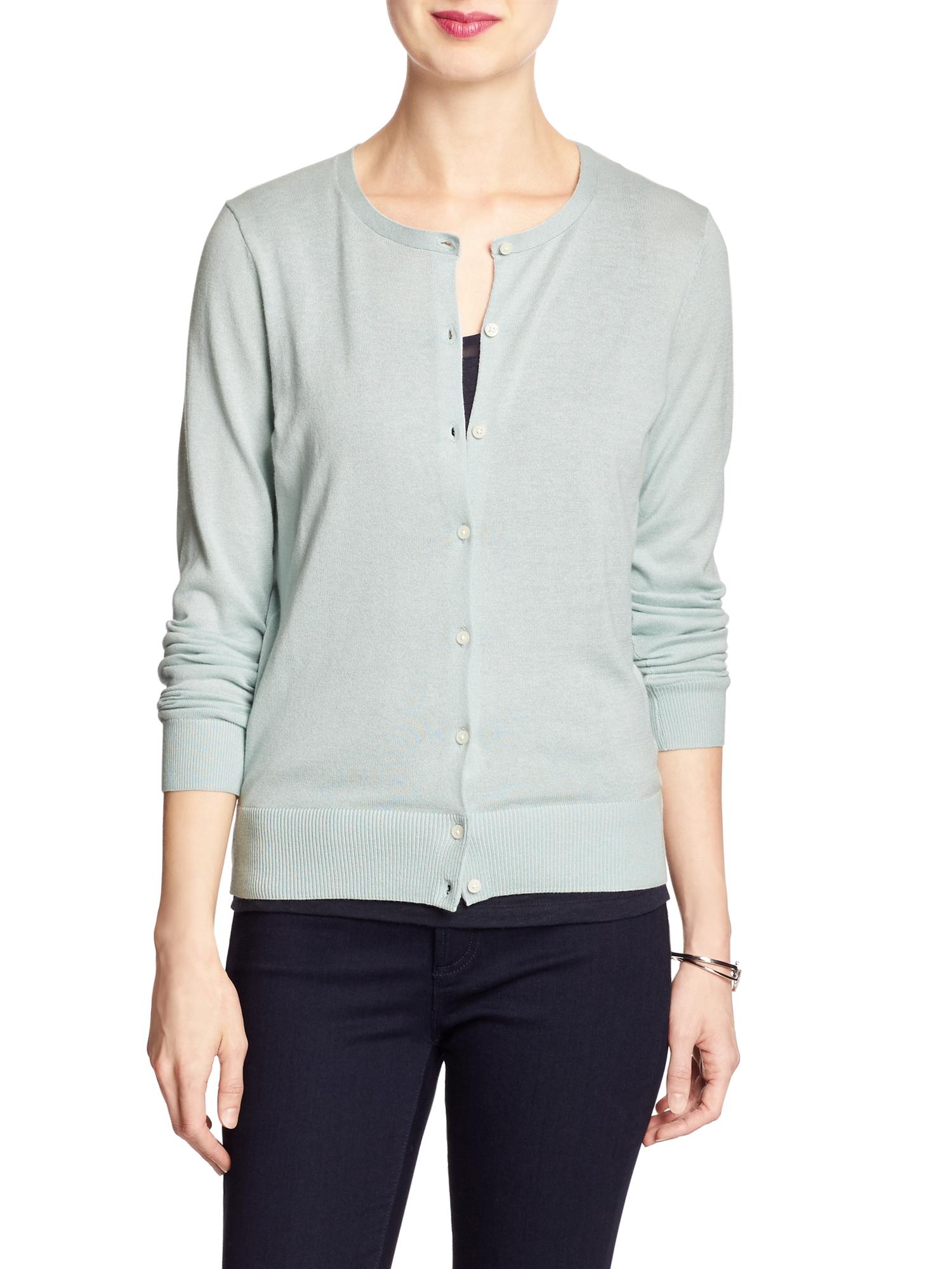 Machine Washable Forever Crew-Neck Cardigan | Banana Republic Factory