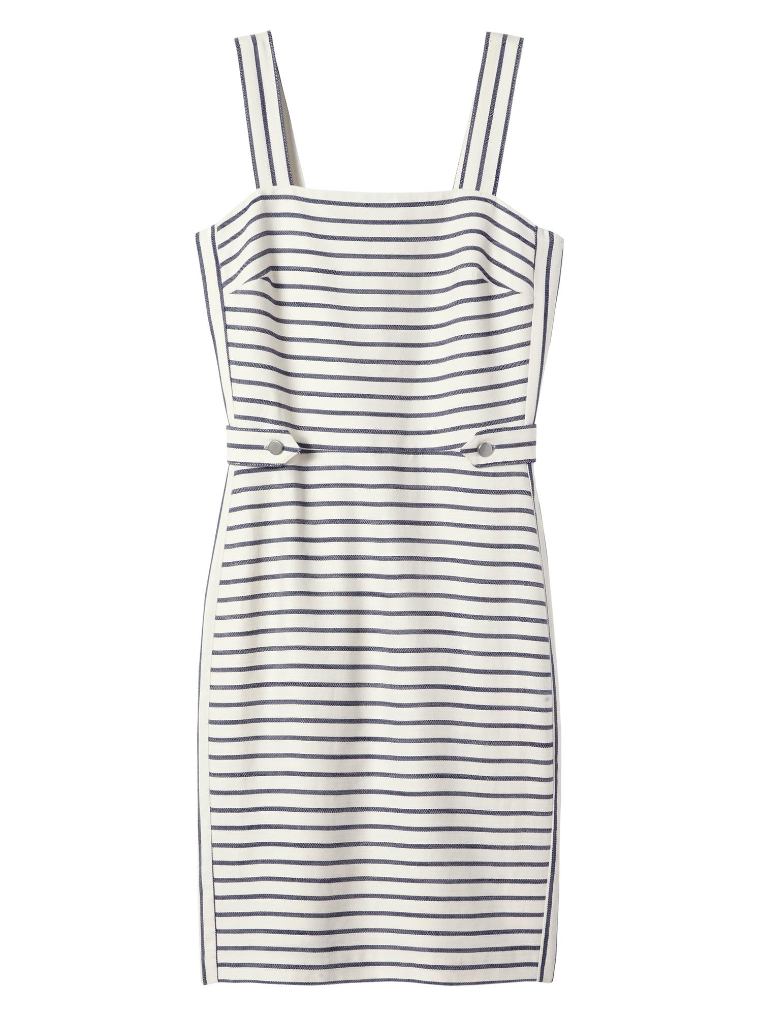 Striped Waist-Tab Dress | Banana Republic Factory