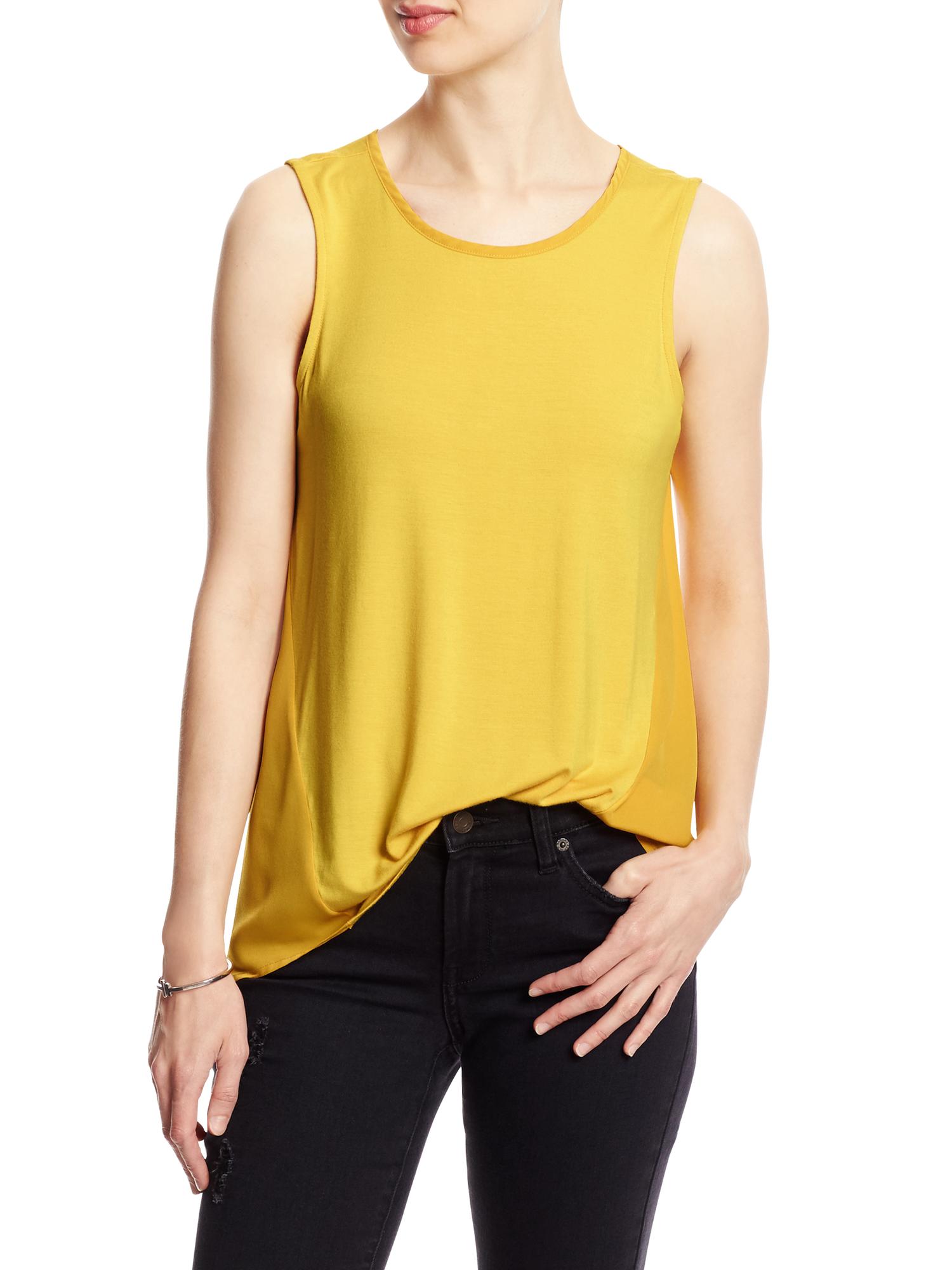 Mixed-Media Back-Yoke Top | Banana Republic Factory