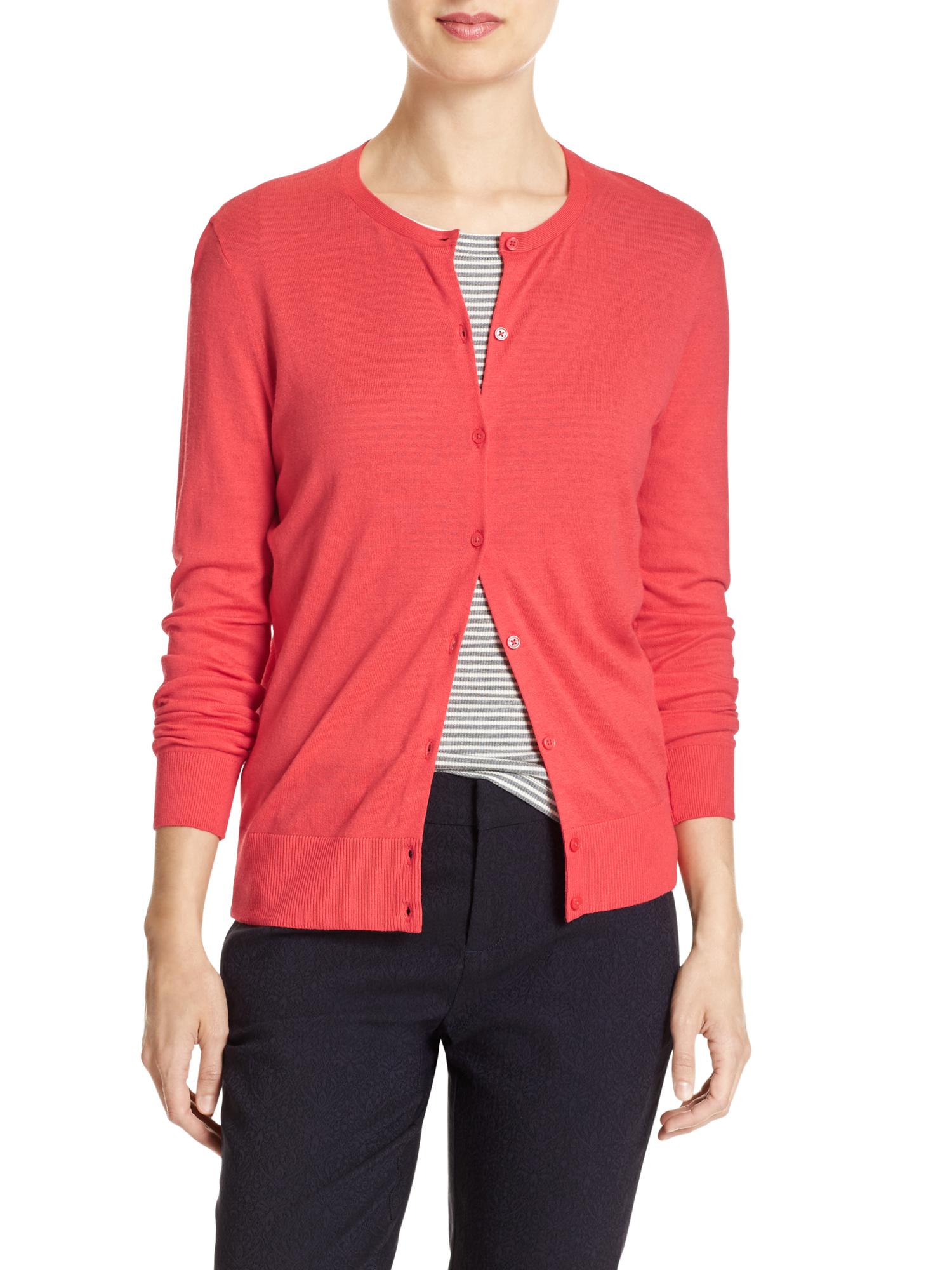 Machine Washable Forever Crew-Neck Cardigan | Banana Republic Factory