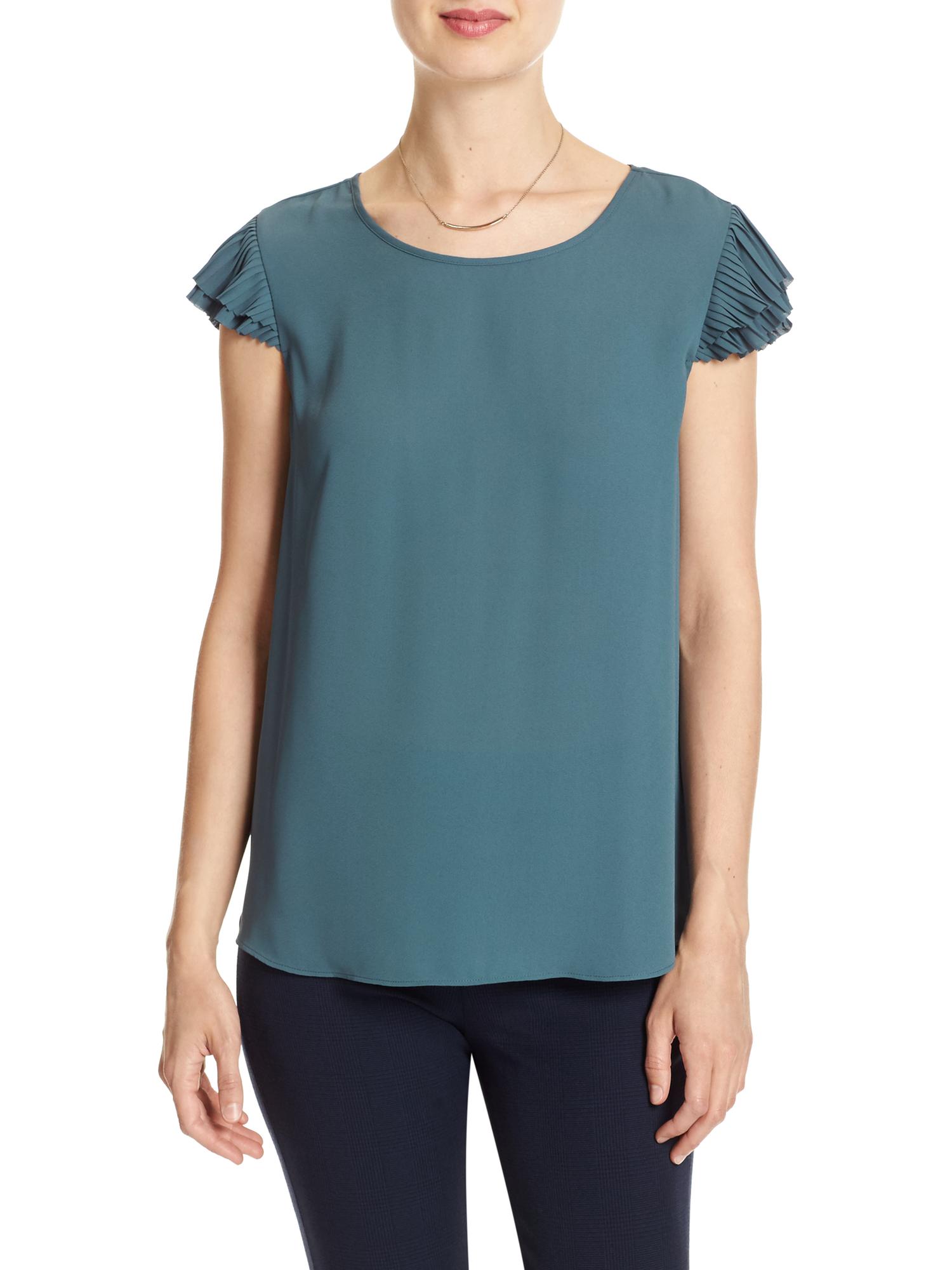 Pleated Ruffle Sleeve Top | Banana Republic Factory