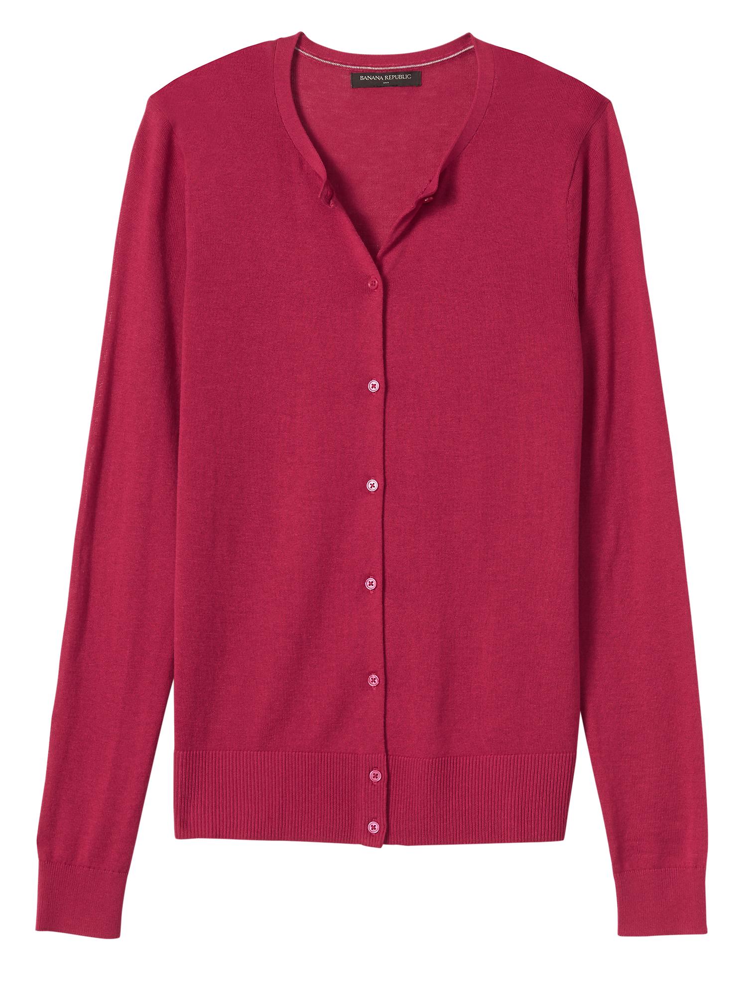 Machine Washable Forever Crew-Neck Cardigan | Banana Republic Factory