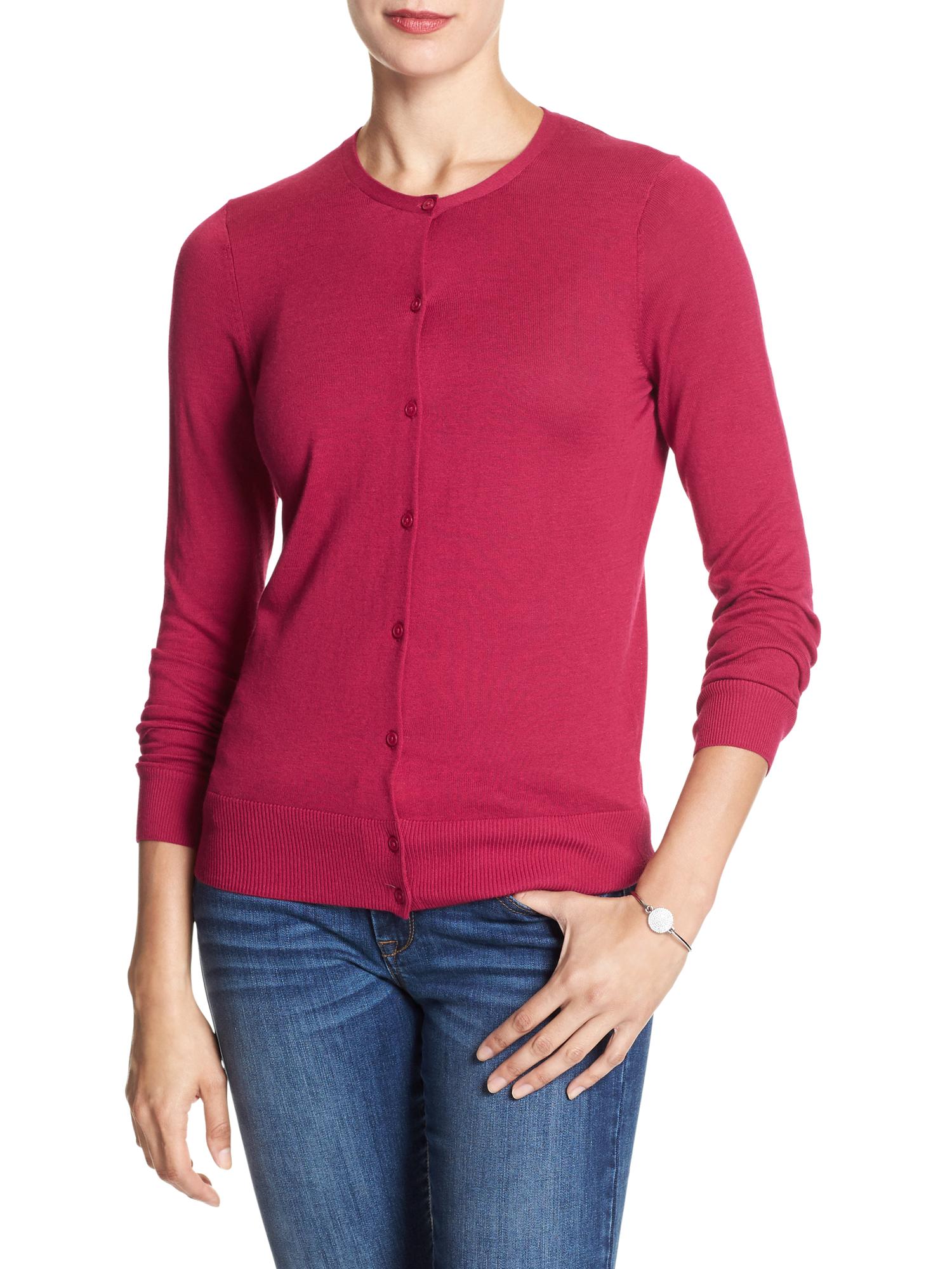 Machine Washable Forever Crew-Neck Cardigan | Banana Republic Factory