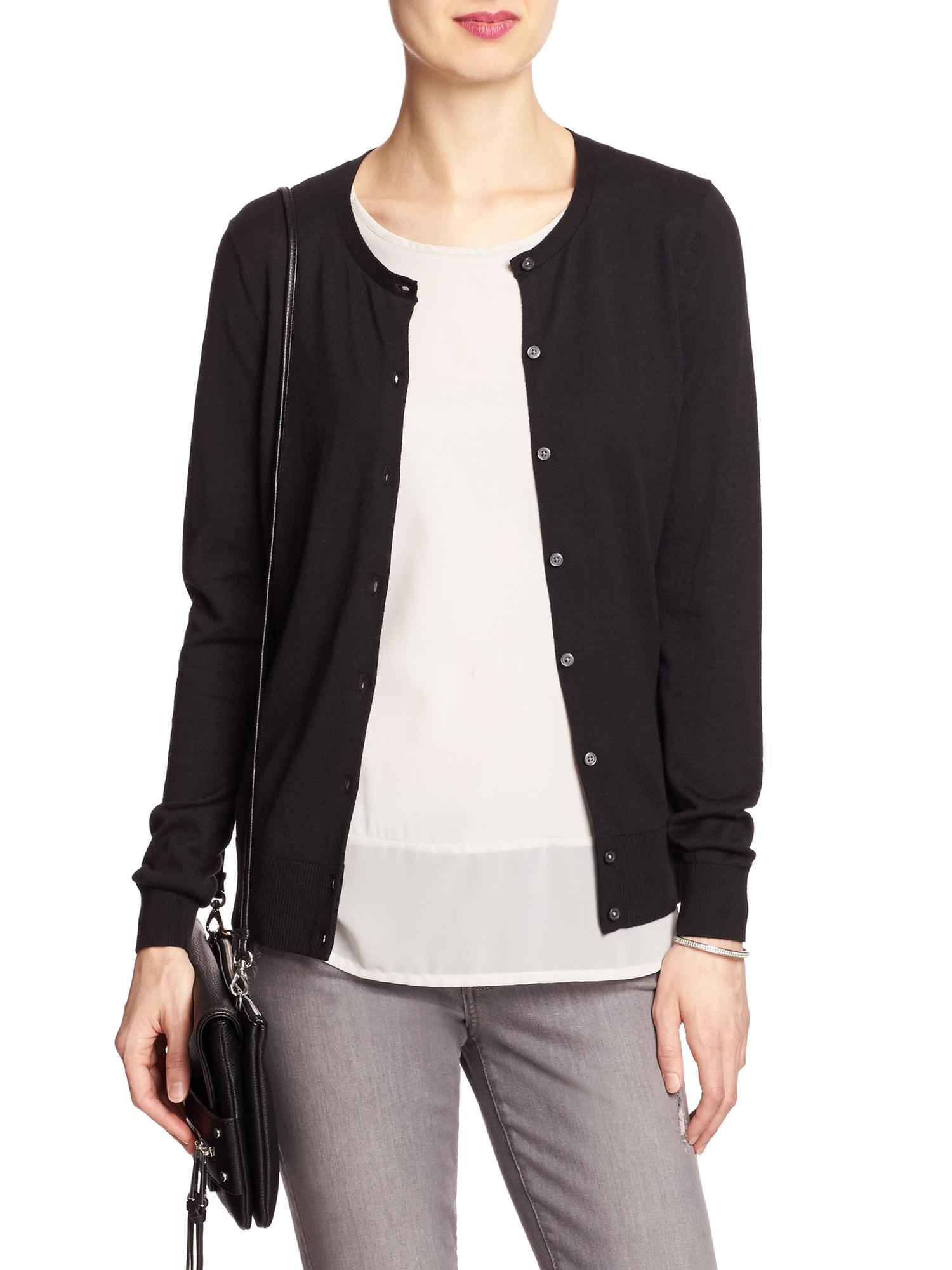 Machine Washable Forever Crew-Neck Cardigan | Banana Republic Factory