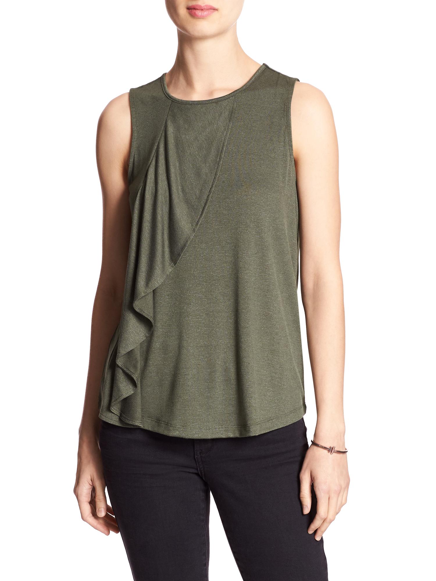 Drapey Ruffle-Front Top | Banana Republic Factory