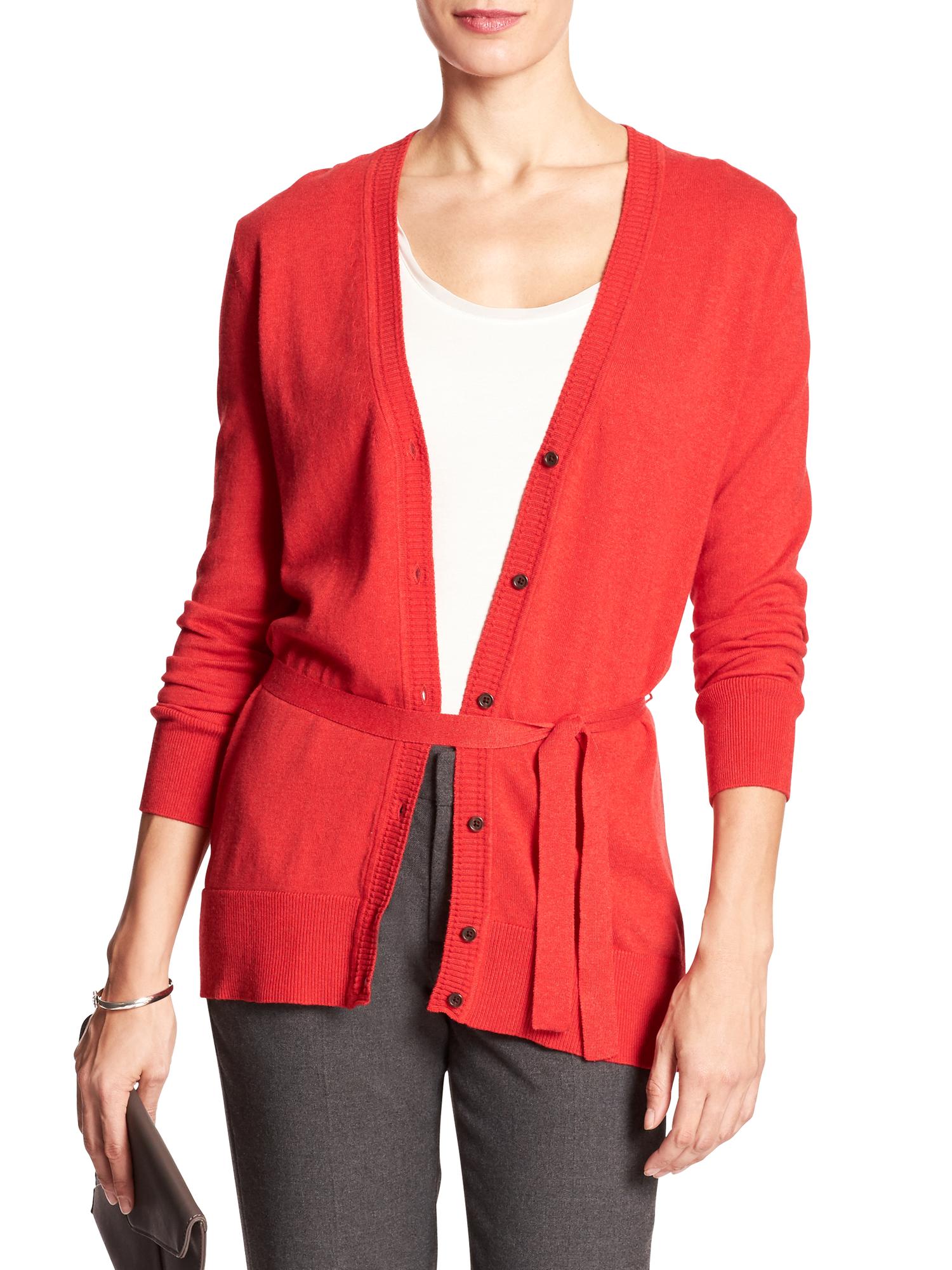 Machine Washable Premium Luxe Belted Cardigan | Banana Republic Factory