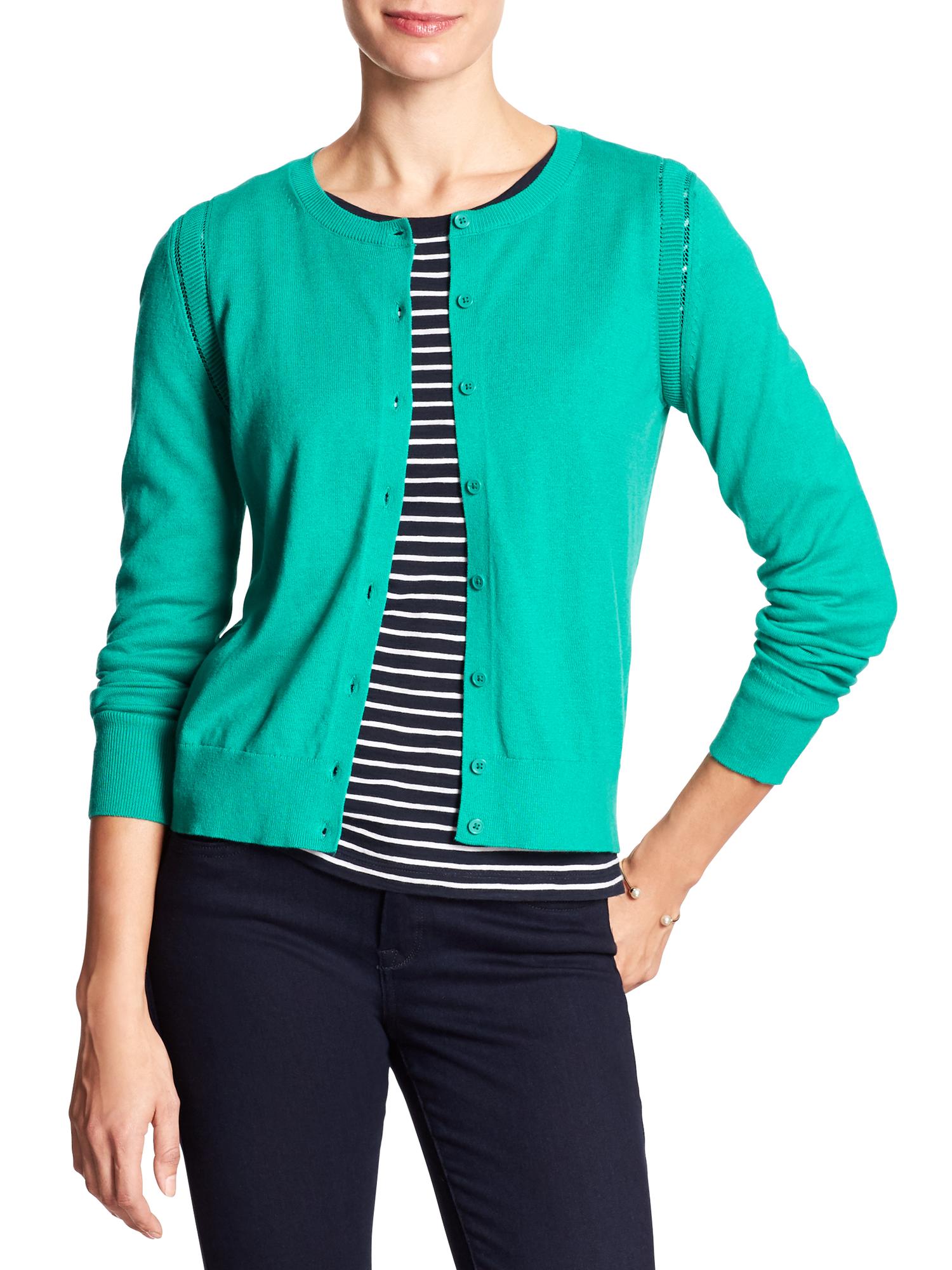 Machine Washable Premium Luxe Crew-Neck Cardigan | Banana Republic Factory