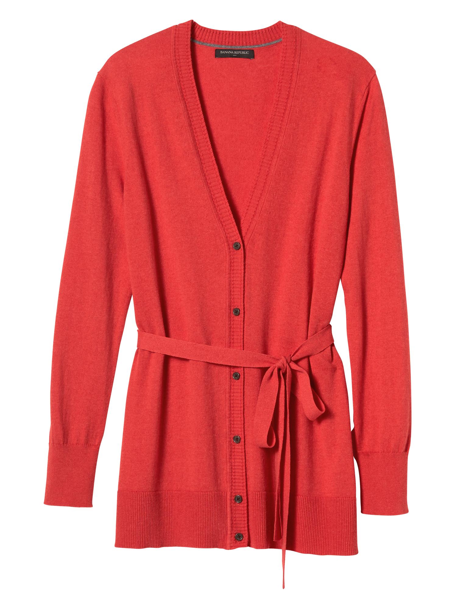 Machine Washable Premium Luxe Belted Cardigan | Banana Republic Factory