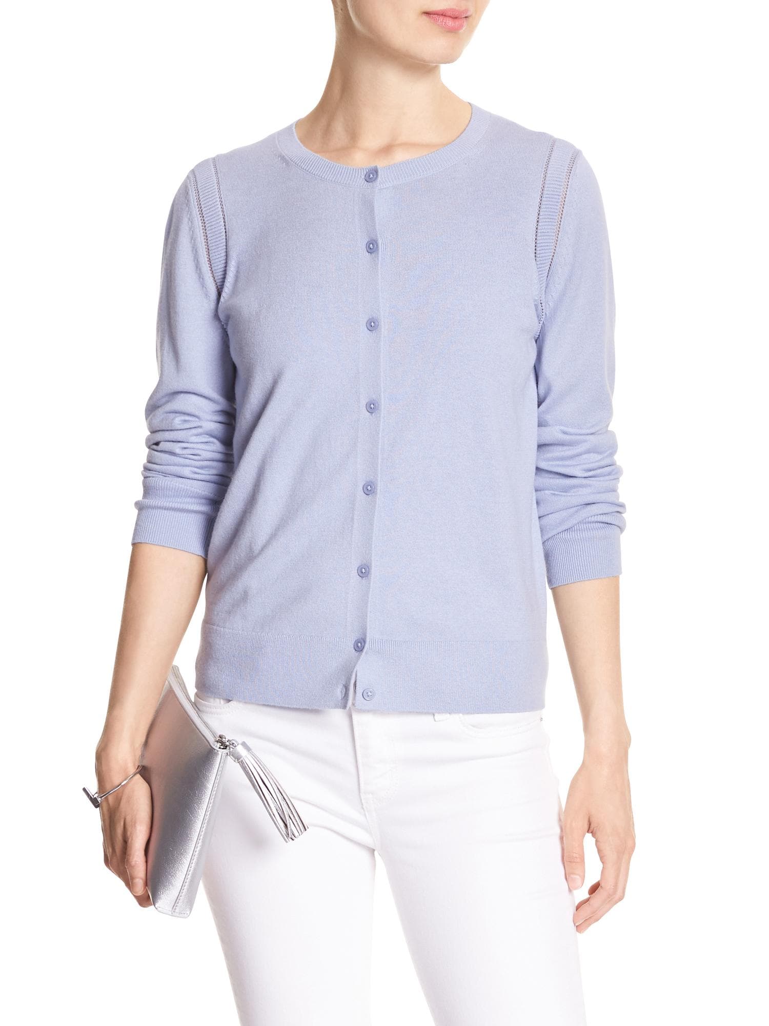 Machine Washable Premium Luxe Crew-Neck Cardigan | Banana Republic Factory
