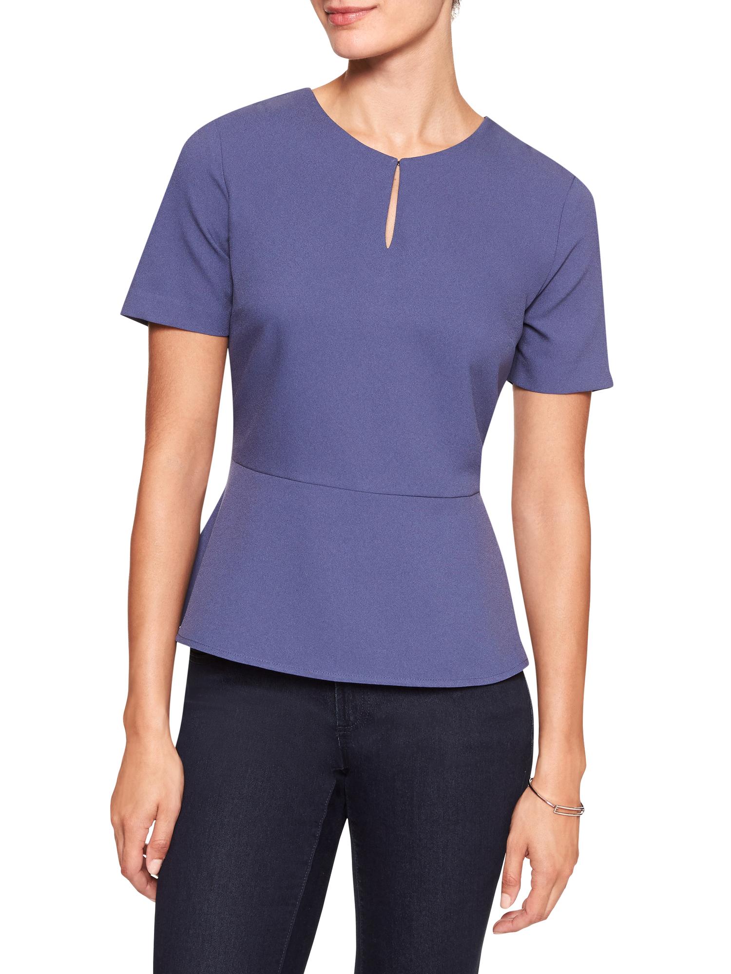 Slit-Neck Peplum Top | Banana Republic Factory