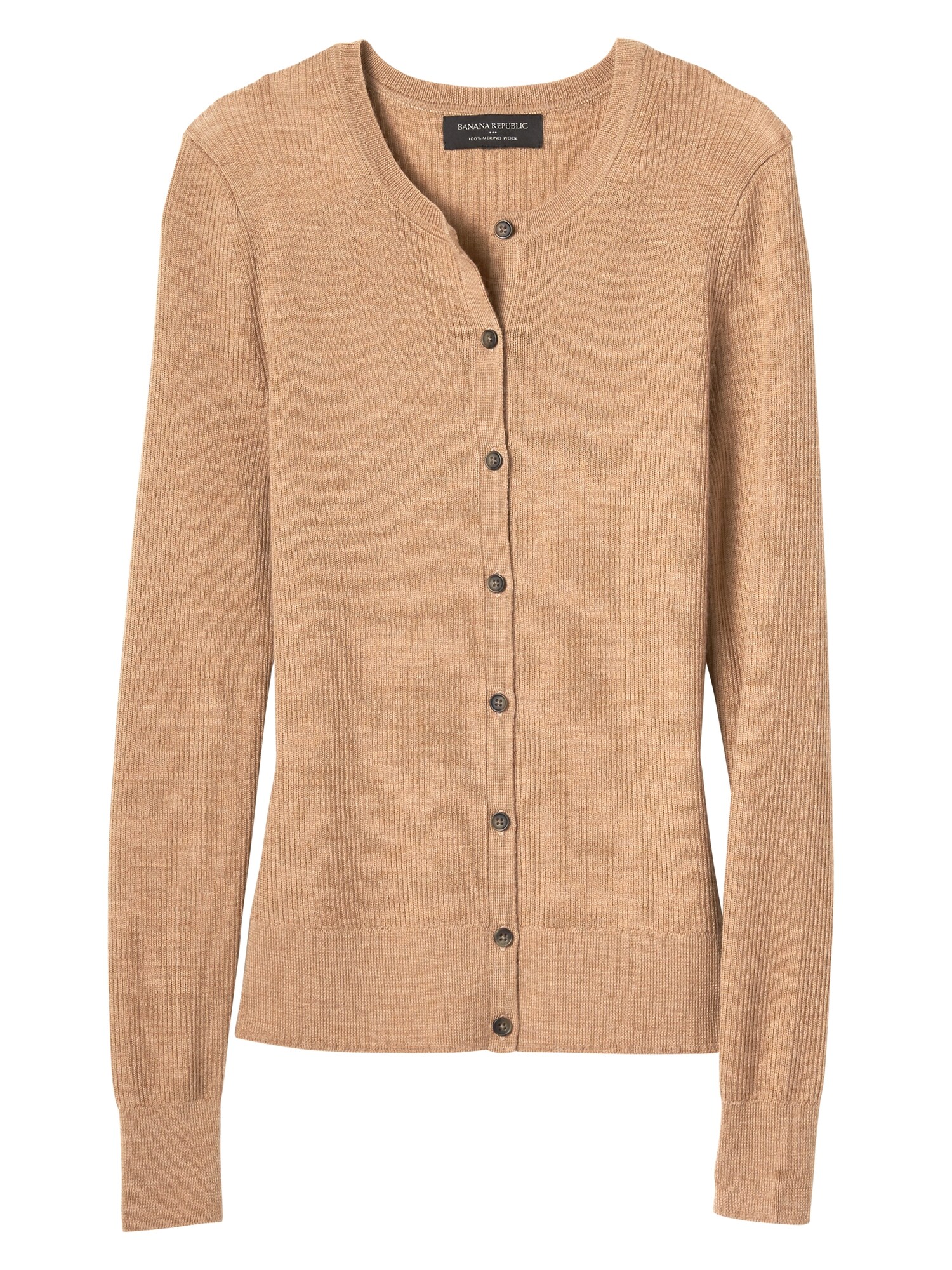 Machine Washable Merino Wool Fine Ribbed Cardigan | Banana Republic Factory