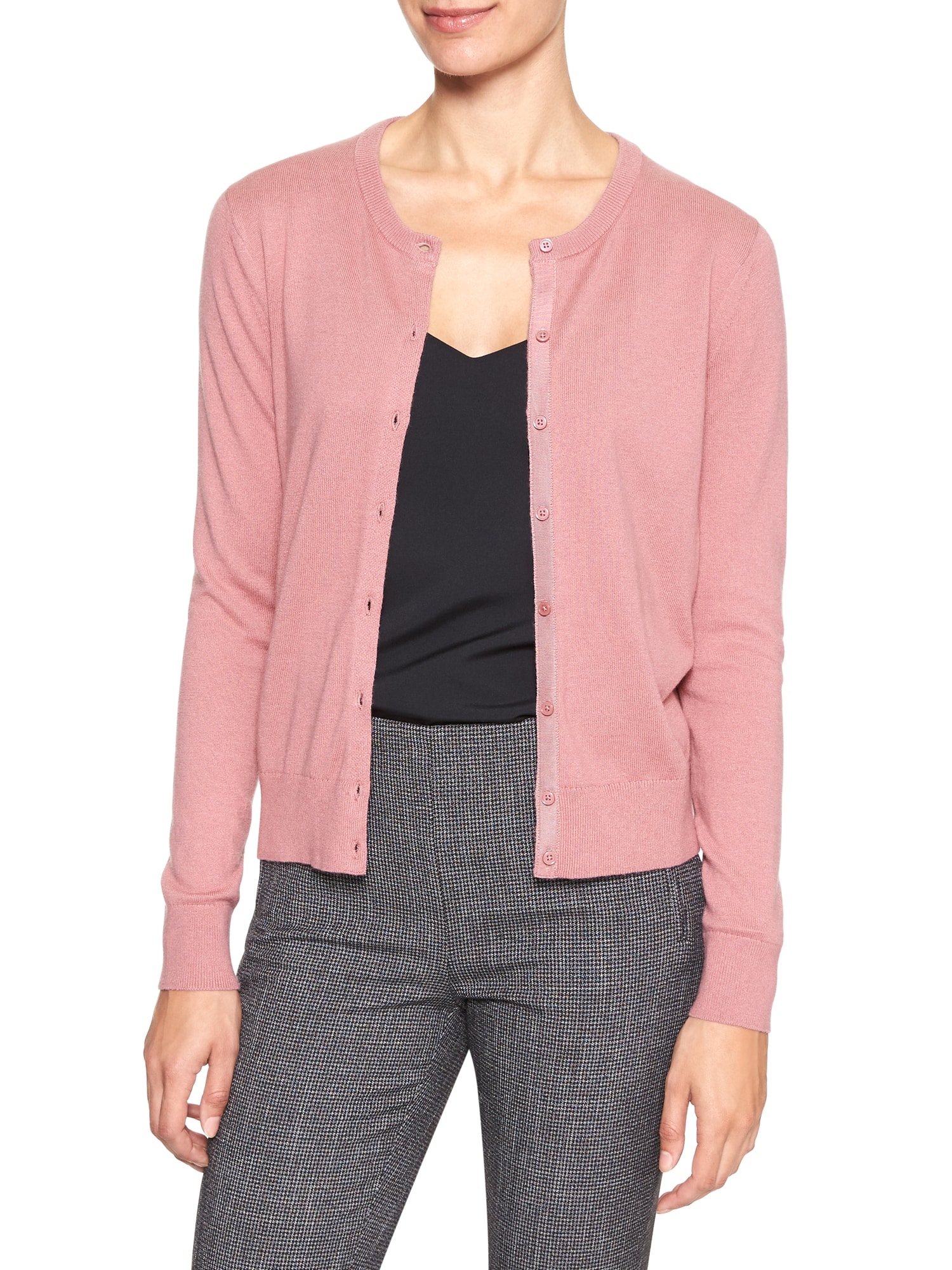 Machine Washable Premium Luxe Crew-Neck Cardigan | Banana Republic Factory