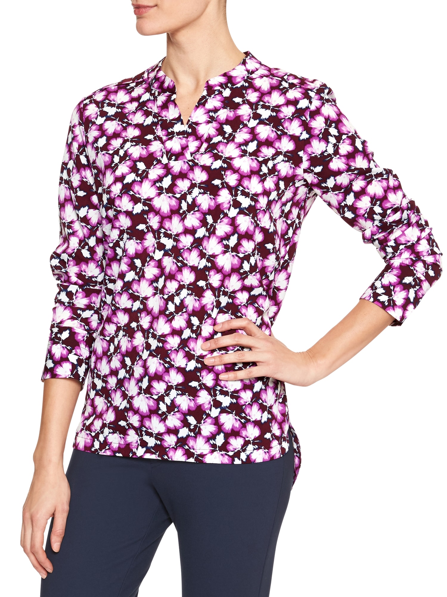 Print Notch Neck Tunic | Banana Republic Factory