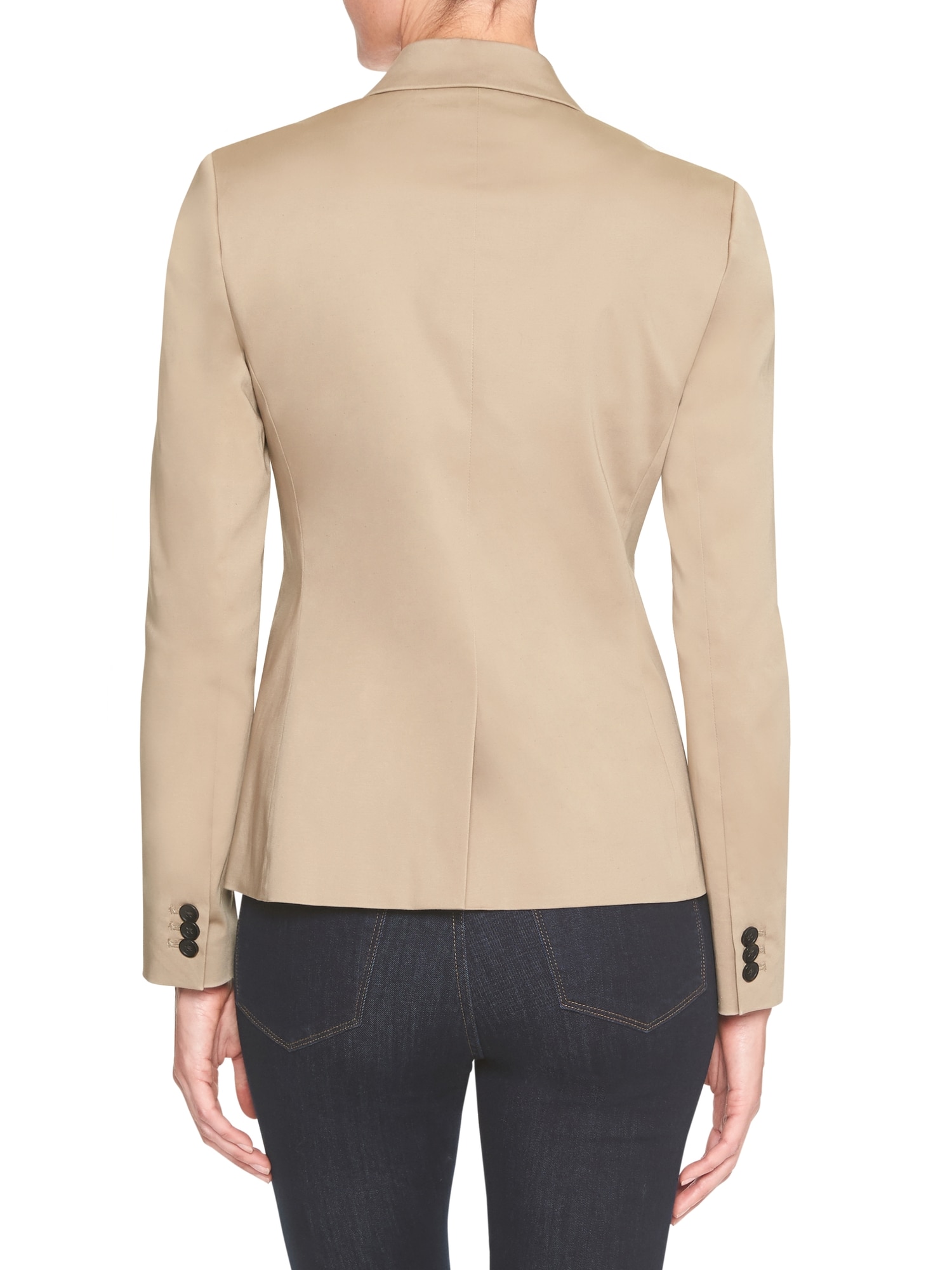Machine Washable Khaki Sateen One-Button Suit Blazer | Banana Republic ...