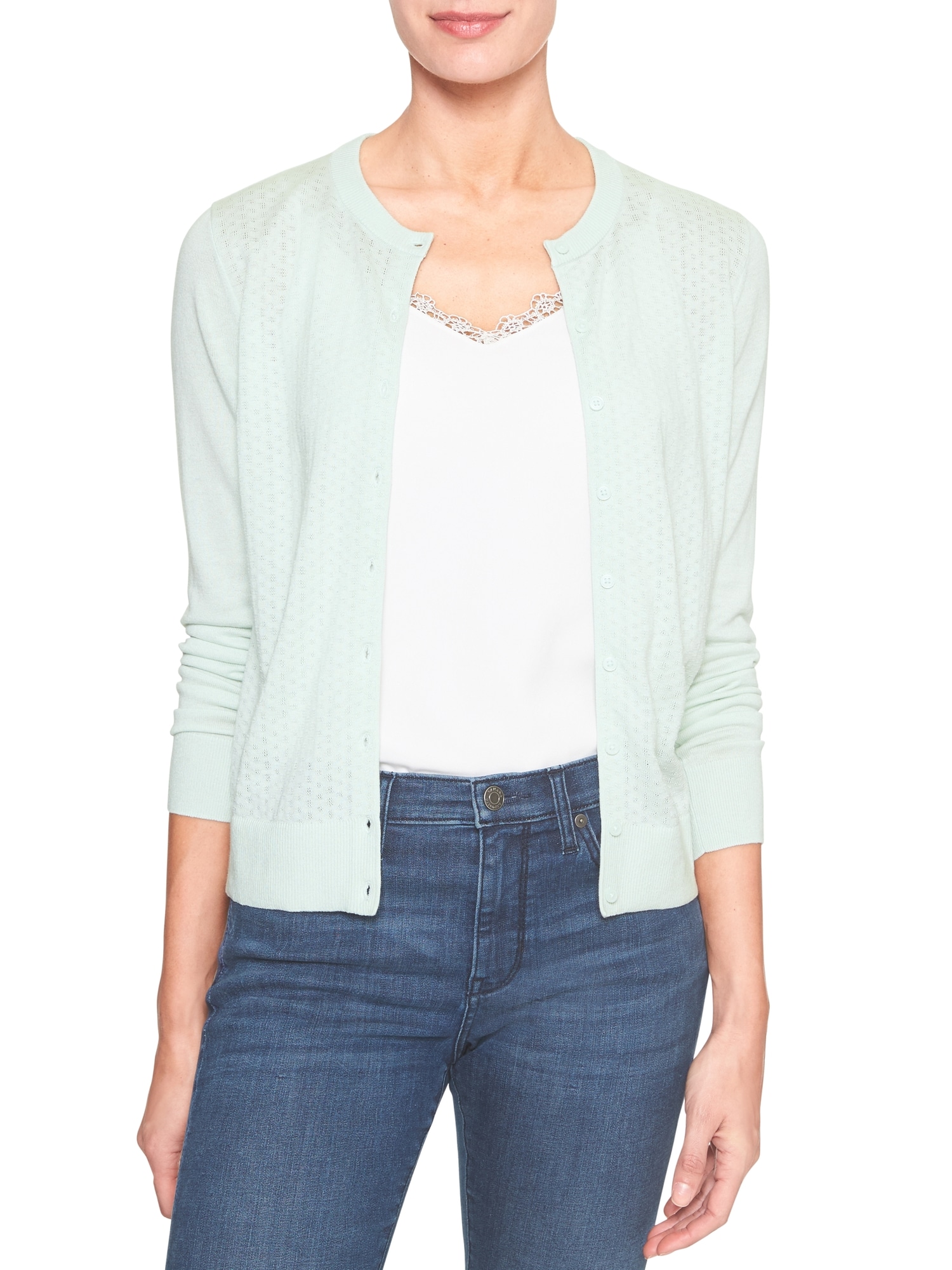 Machine Washable Forever Pointelle Cardigan | Banana Republic Factory