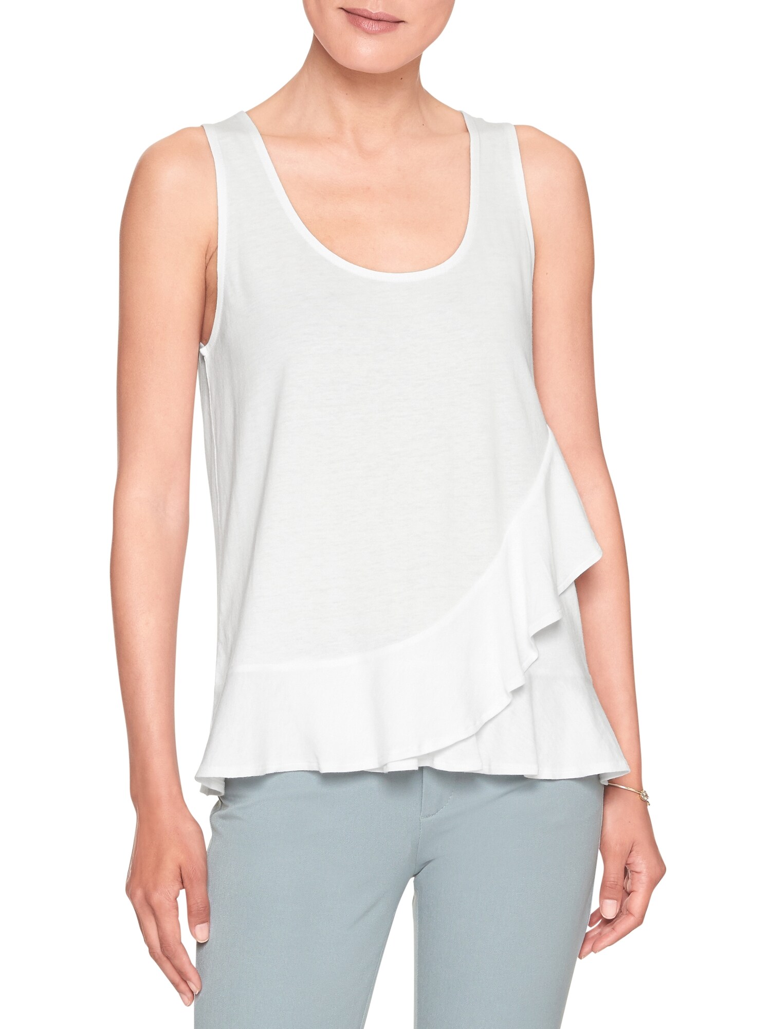 Asymmetrical Ruffle Tank | Banana Republic Factory