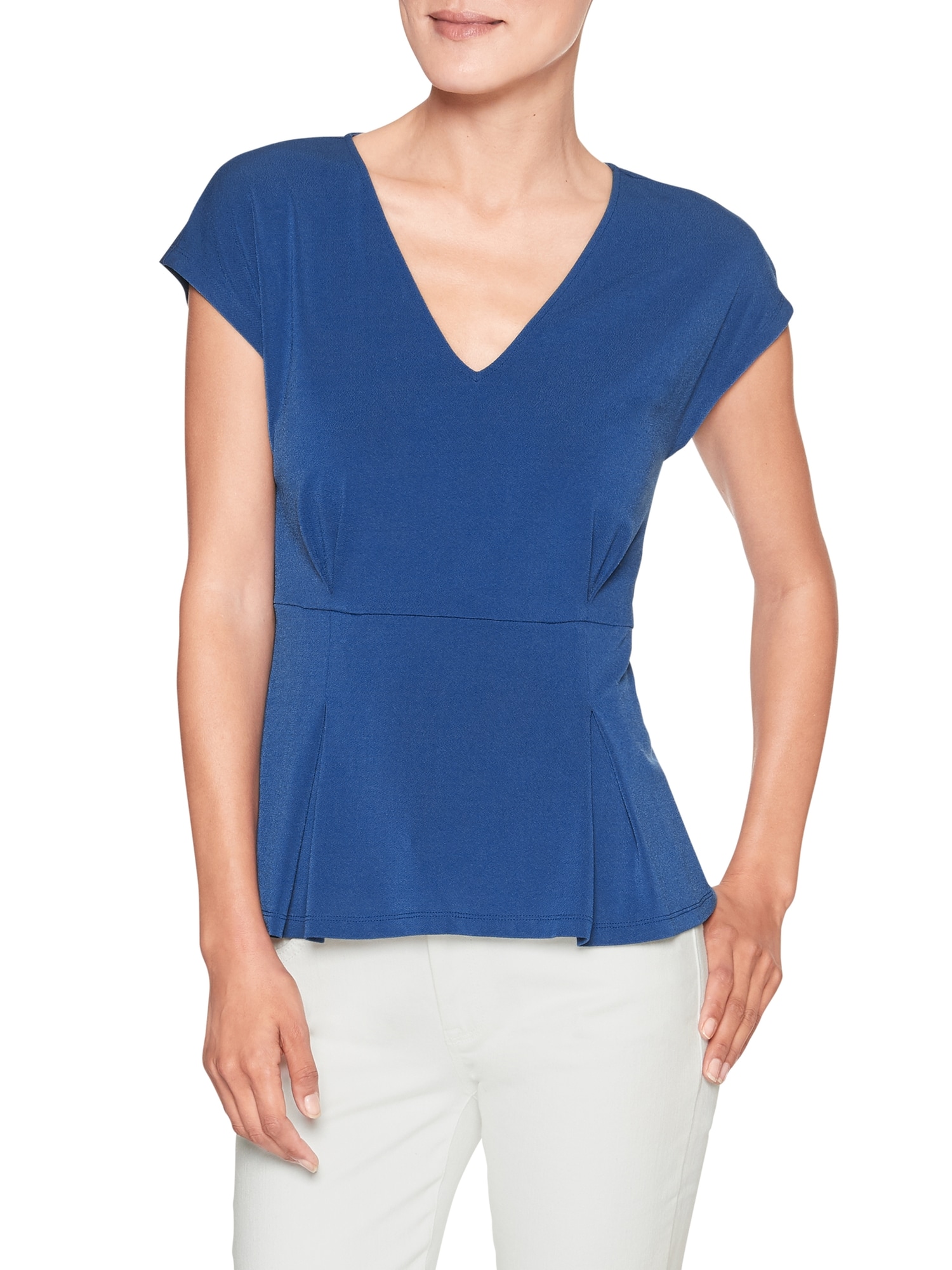 Rouched Back V Neck Top | Banana Republic Factory
