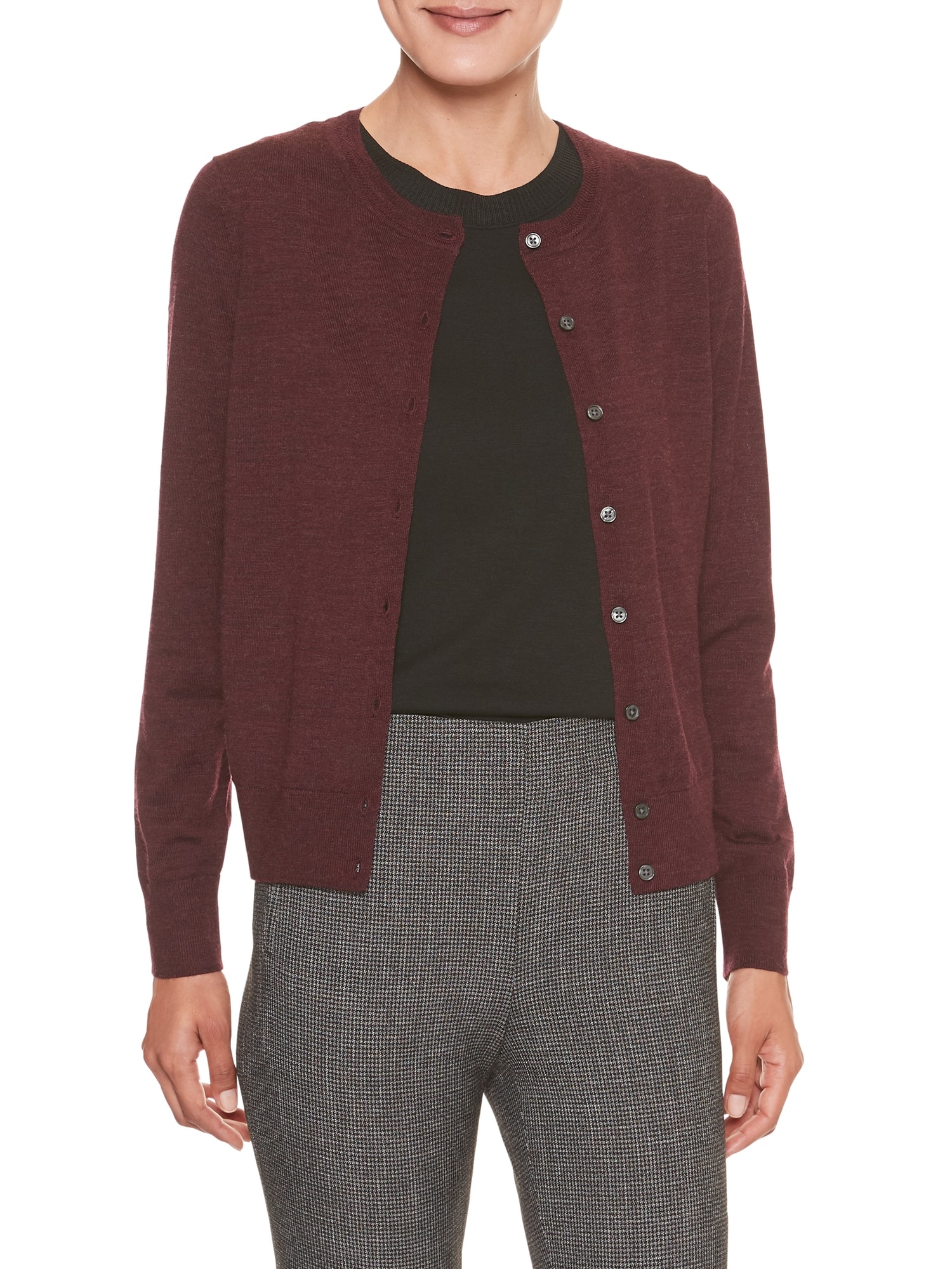 Machine Washable Merino Crew Neck Cardigan | Banana Republic Factory