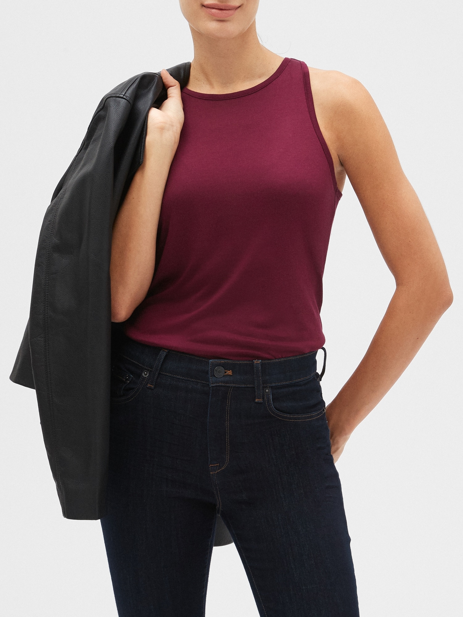 SilkyLuxe Split Back Top | Banana Republic Factory