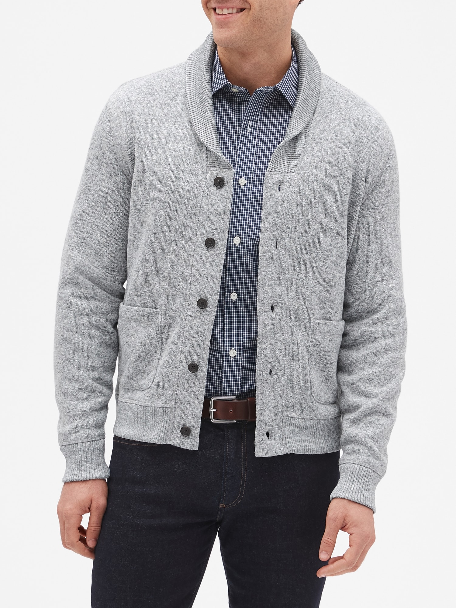 Marled Fleece Shawl Cardigan | Banana Republic Factory
