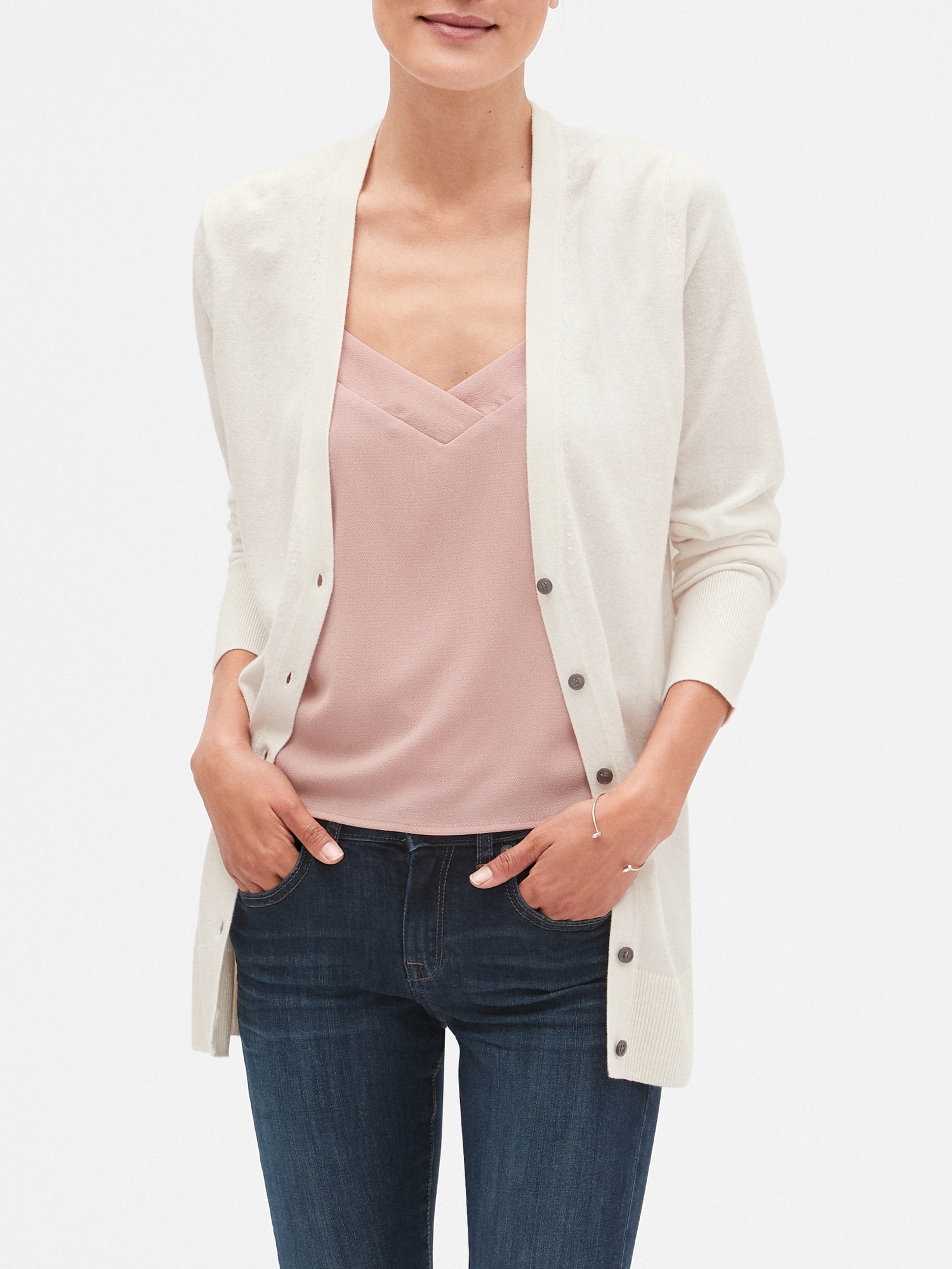 Premium Luxe Machine Washable Boyfriend Cardigan | Banana Republic Factory