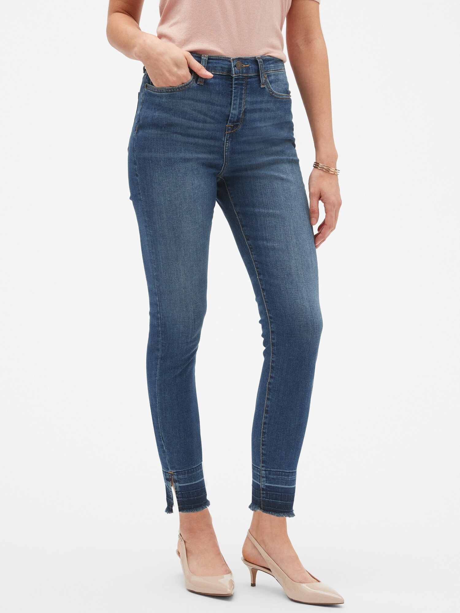 High Rise Sculpt Side-Slit Skinny Jean | Banana Republic Factory