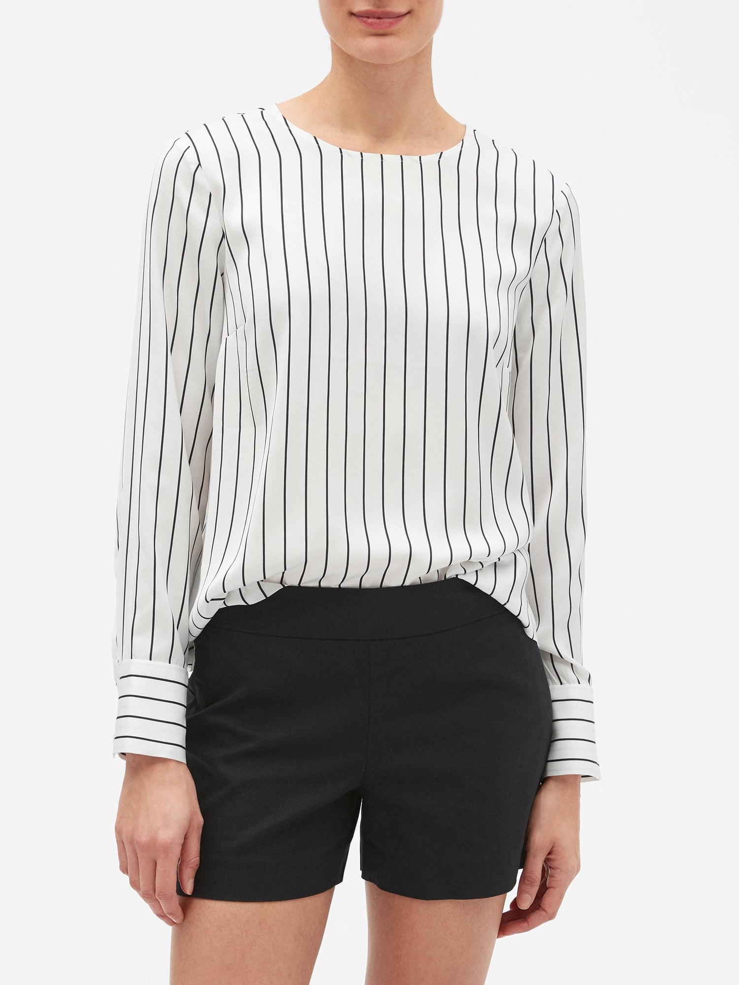 Stripe Button Back Top | Banana Republic Factory