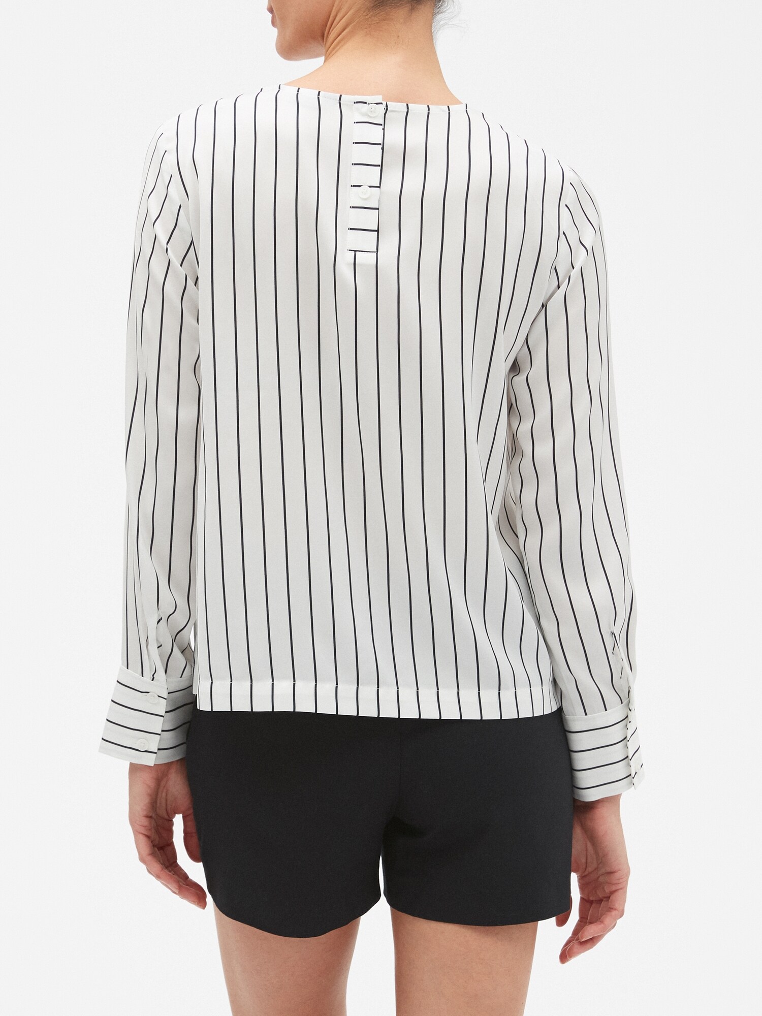 Stripe Button Back Top | Banana Republic Factory
