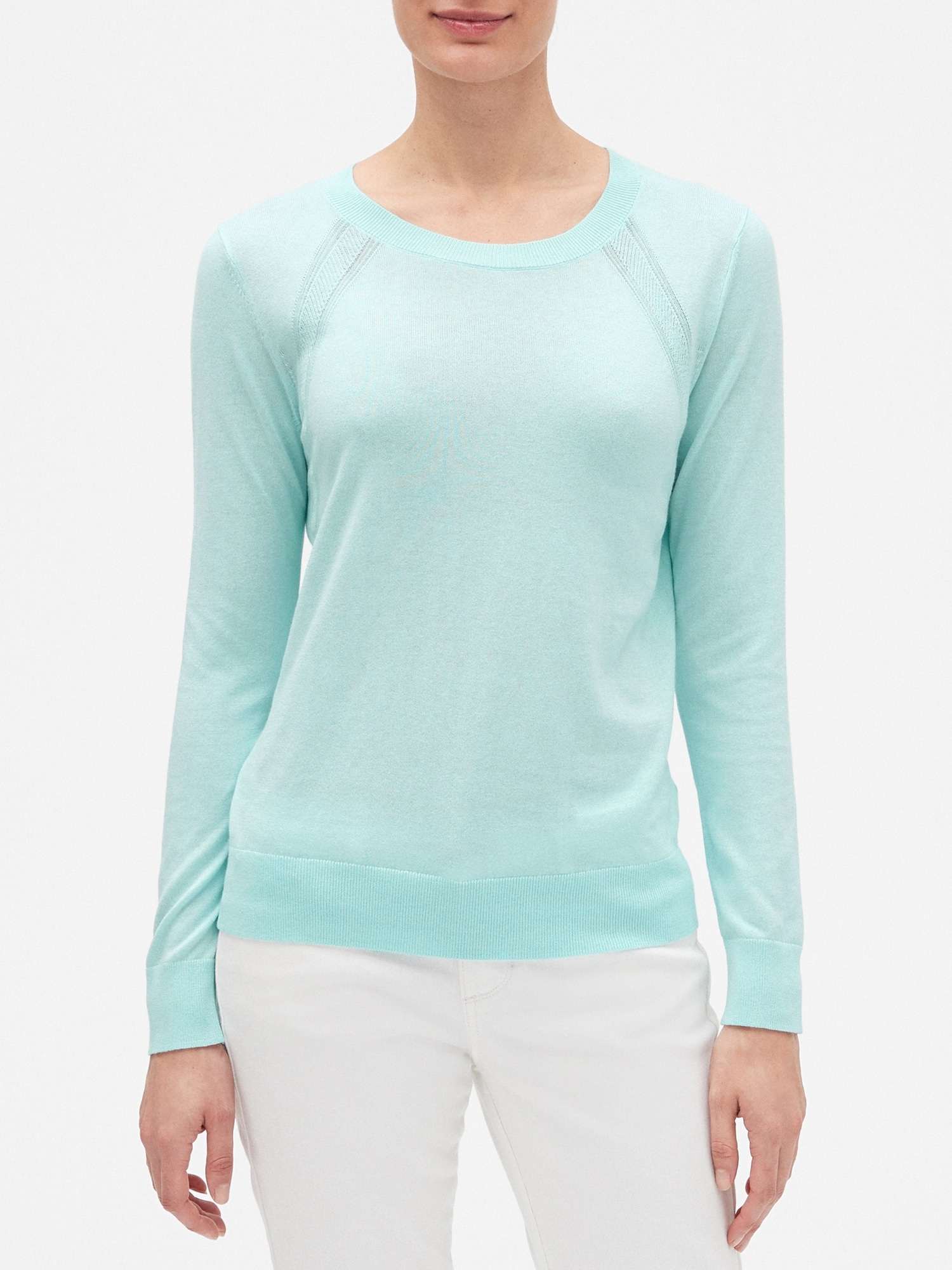 Machine Washable Forever Diagonal Ribbed Crew Neck Sweater | Banana ...