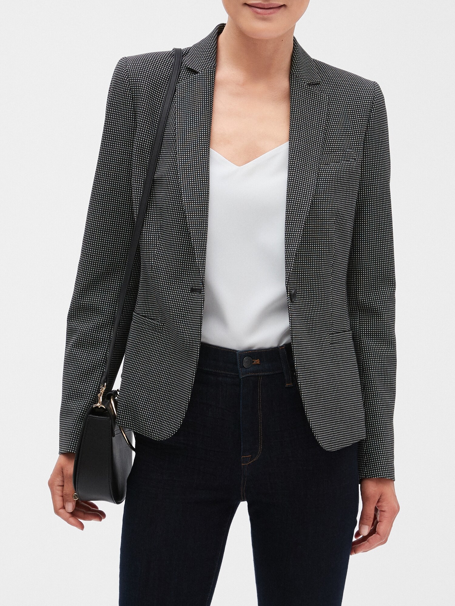 Machine Washable Mini Check Classic Blazer | Banana Republic Factory