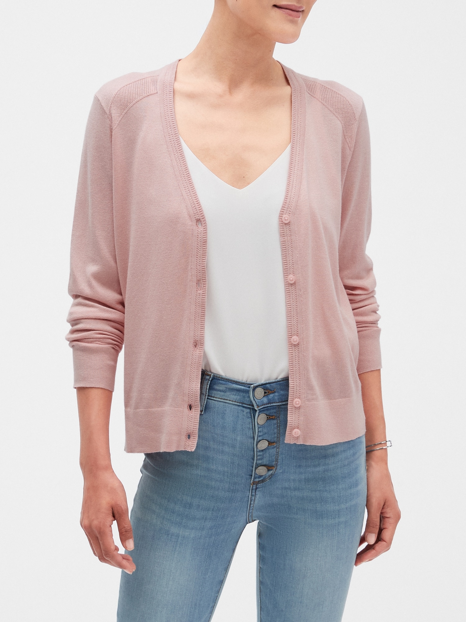 Petite Machine Washable Forever V-Neck Cardigan | Banana Republic Factory
