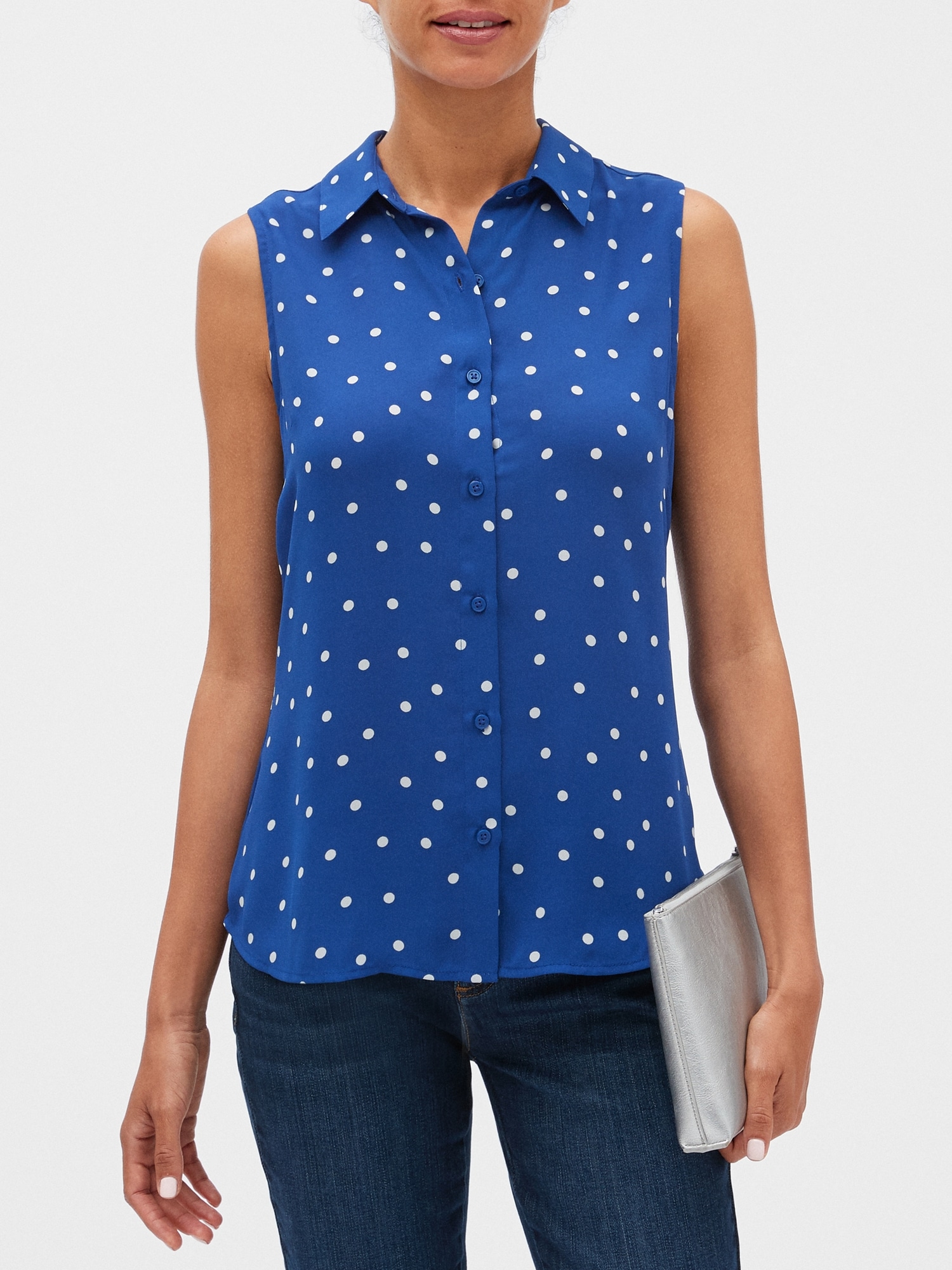 Petite Print Drapey Classic Shirt | Banana Republic Factory