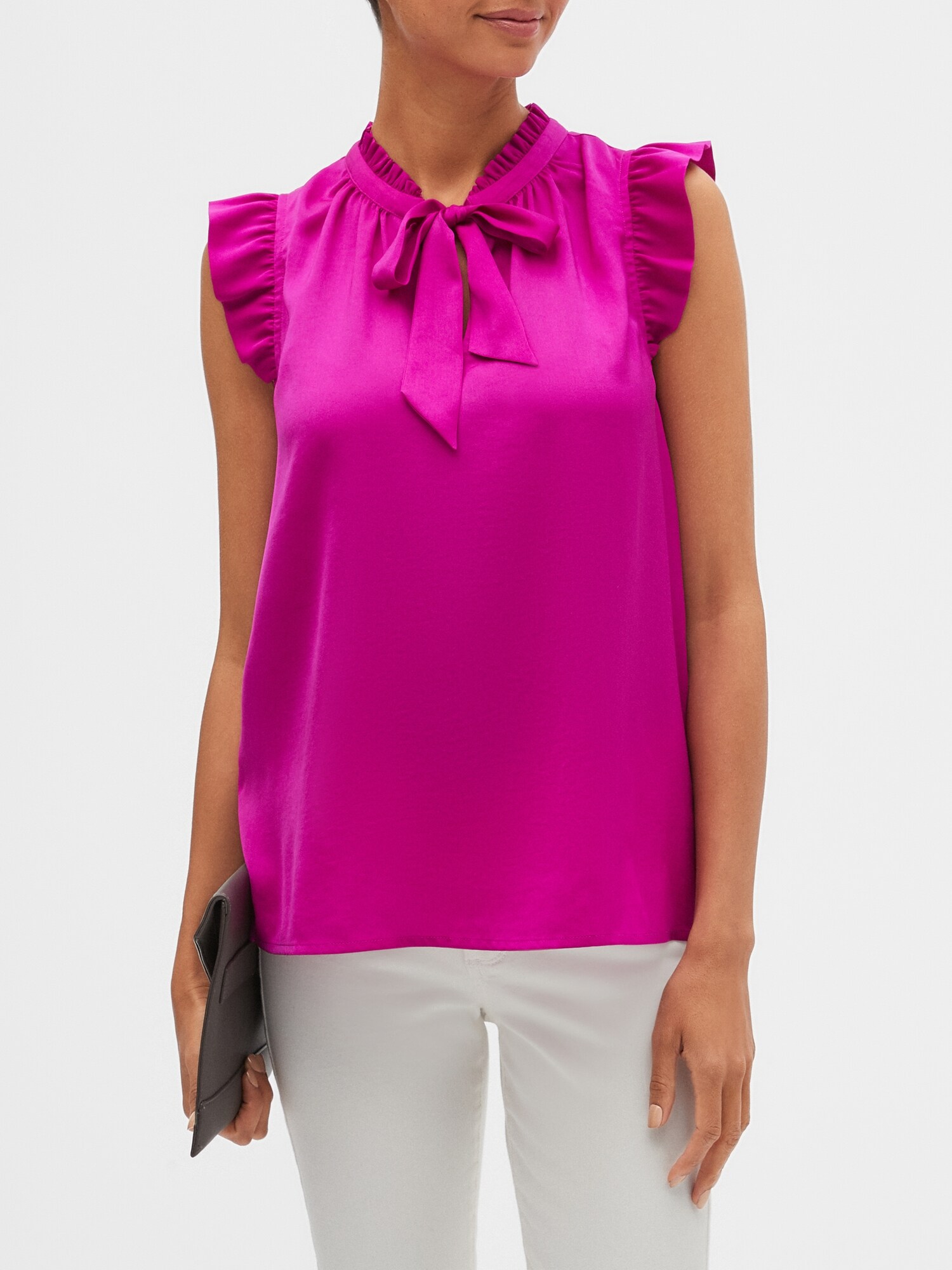 Romantic Ruffle Neck Top | Banana Republic Factory