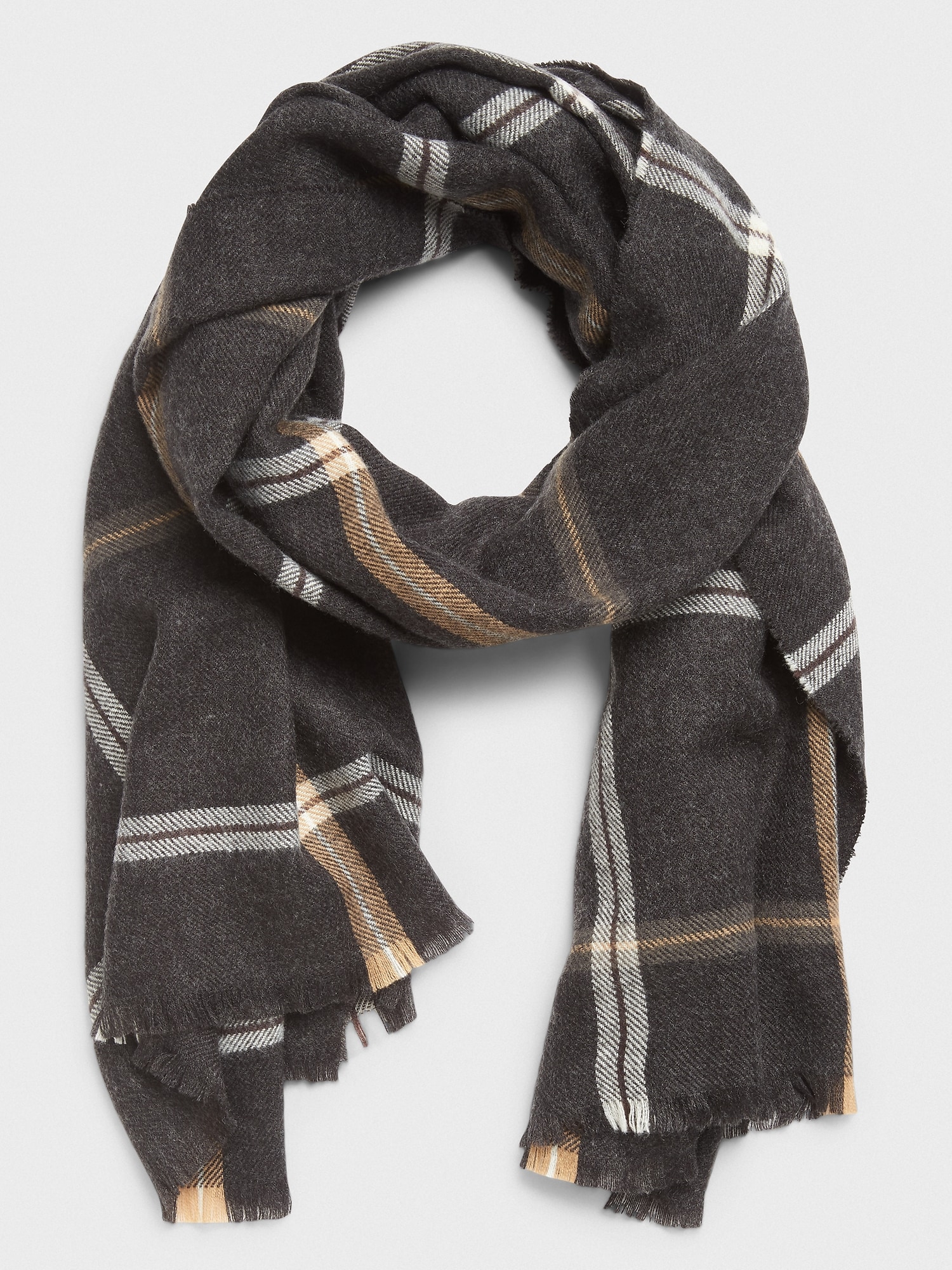 Grey Camel Large Plaid Scarf | Banana Republic Factory