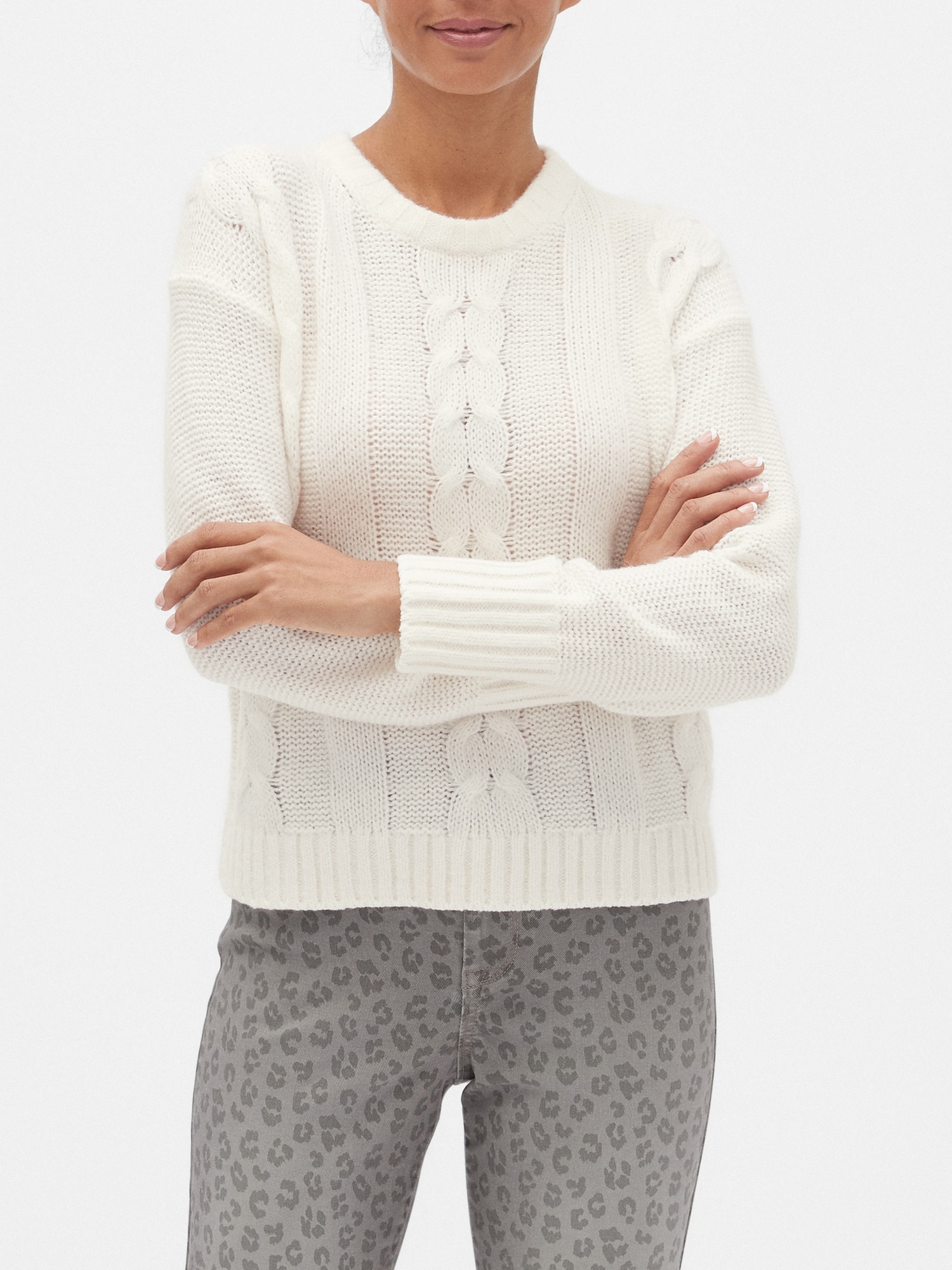 Cable-Knit Crew-Neck Sweater | Banana Republic Factory