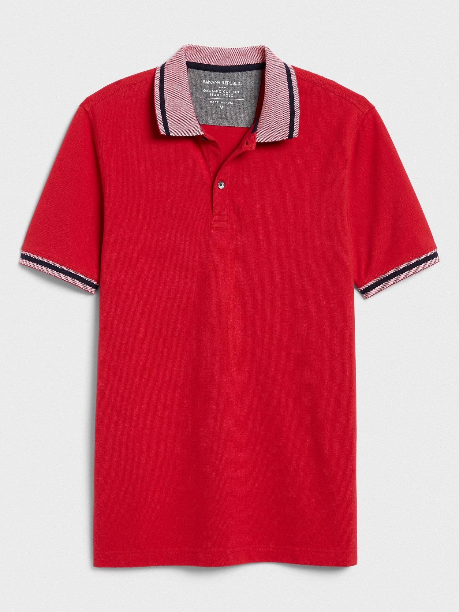Tipped Collar Made with Organically Grown Cotton Pique Polo | Banana ...