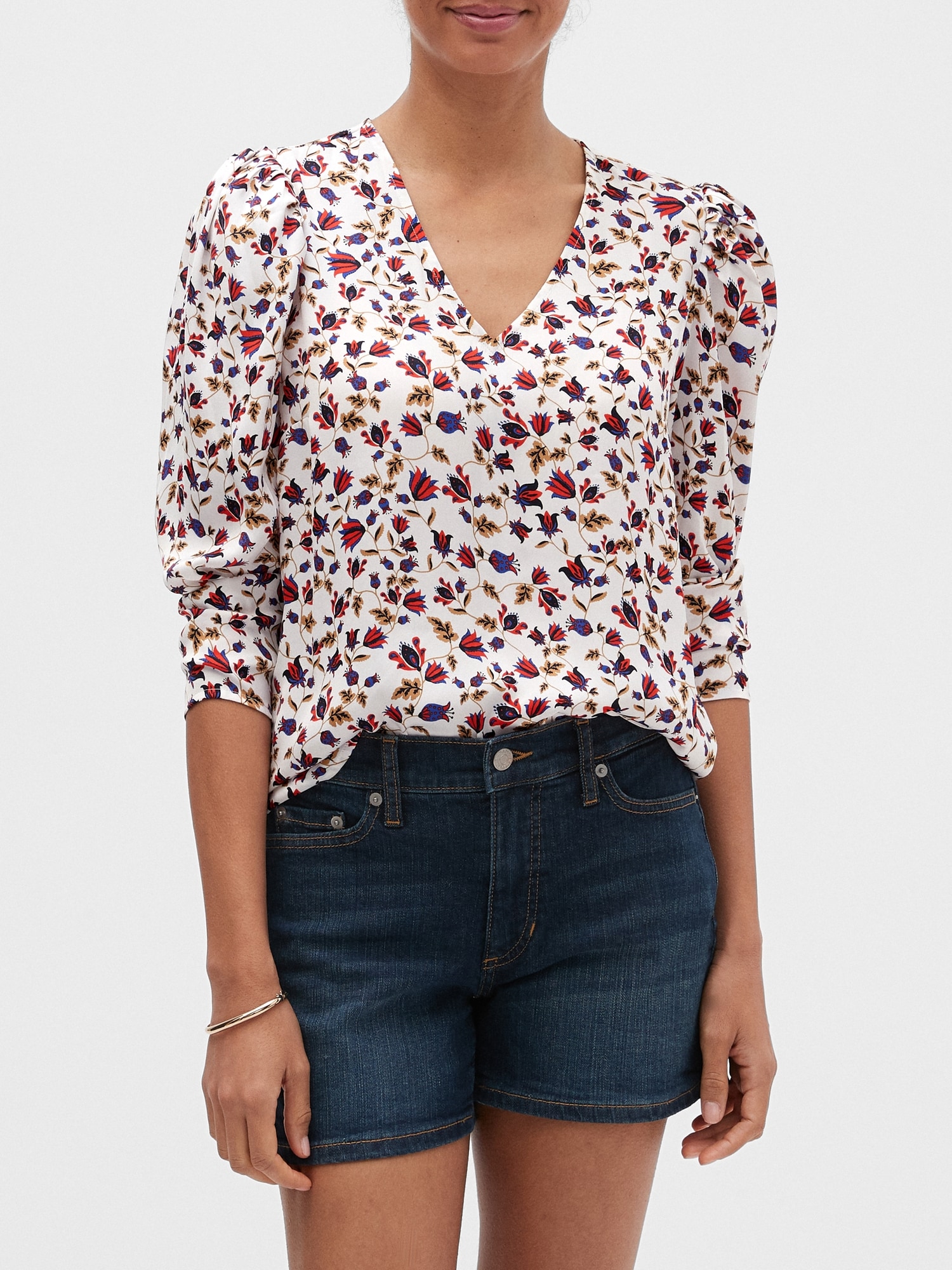 Puff-Shoulder Blouse | Banana Republic Factory