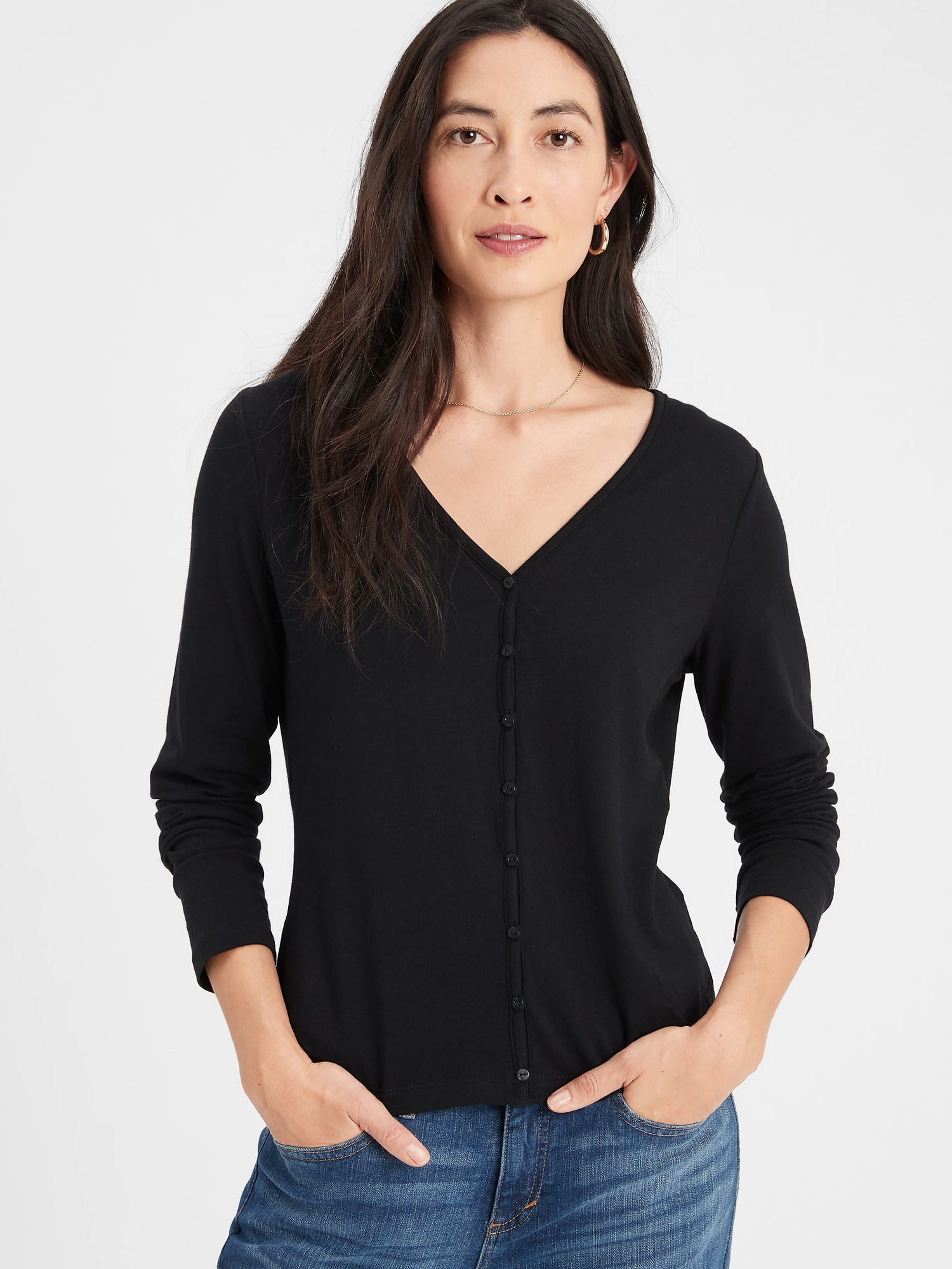 Timeless Button-Front T-Shirt | Banana Republic Factory