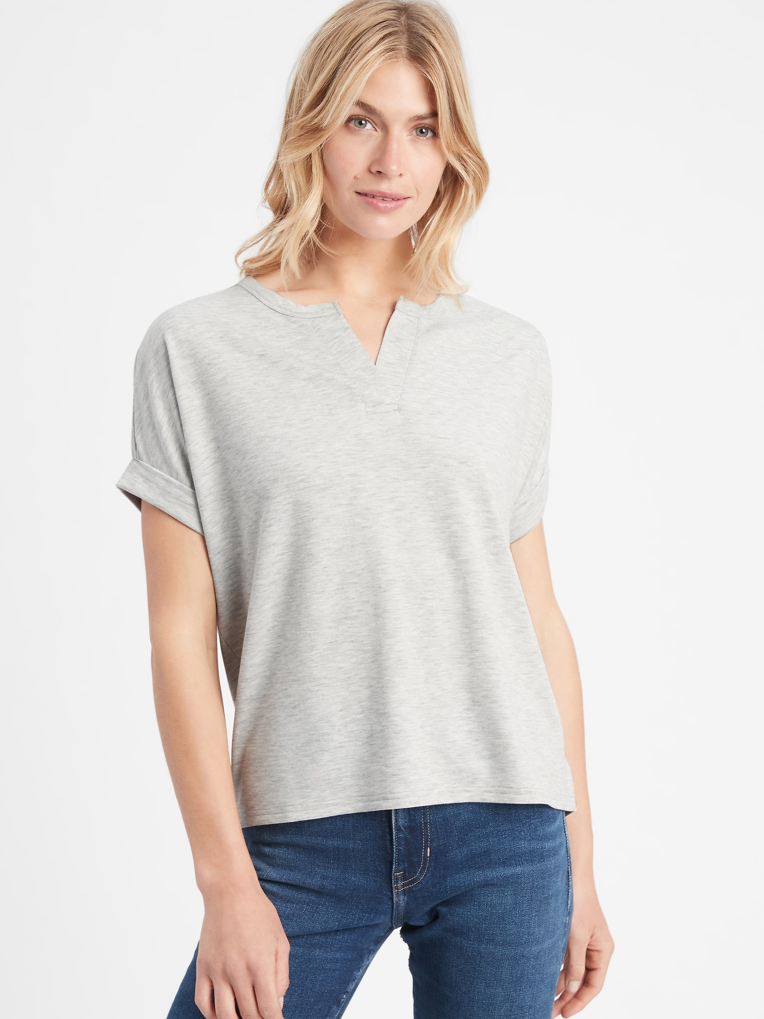 Baby Terry Split-Neck Top | Banana Republic Factory