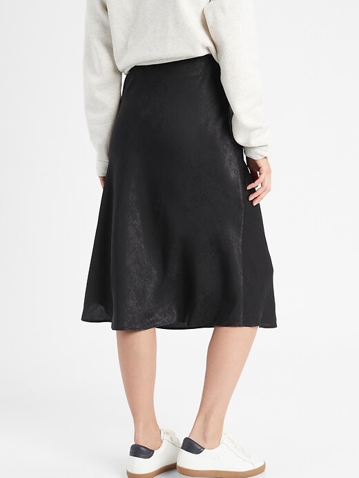 True Hues Satin Slip Midi Skirt | Banana Republic Factory