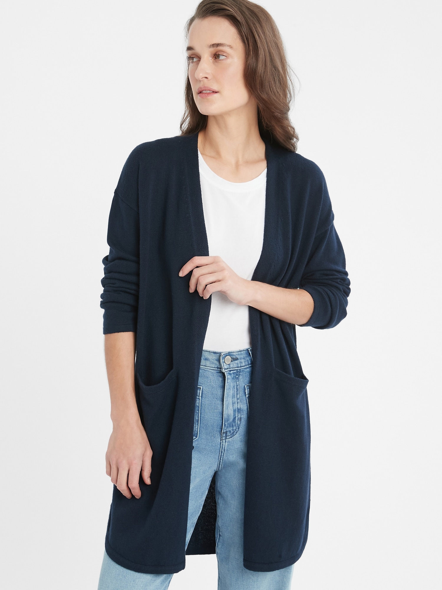 Long Open-Front Cardigan | Banana Republic Factory