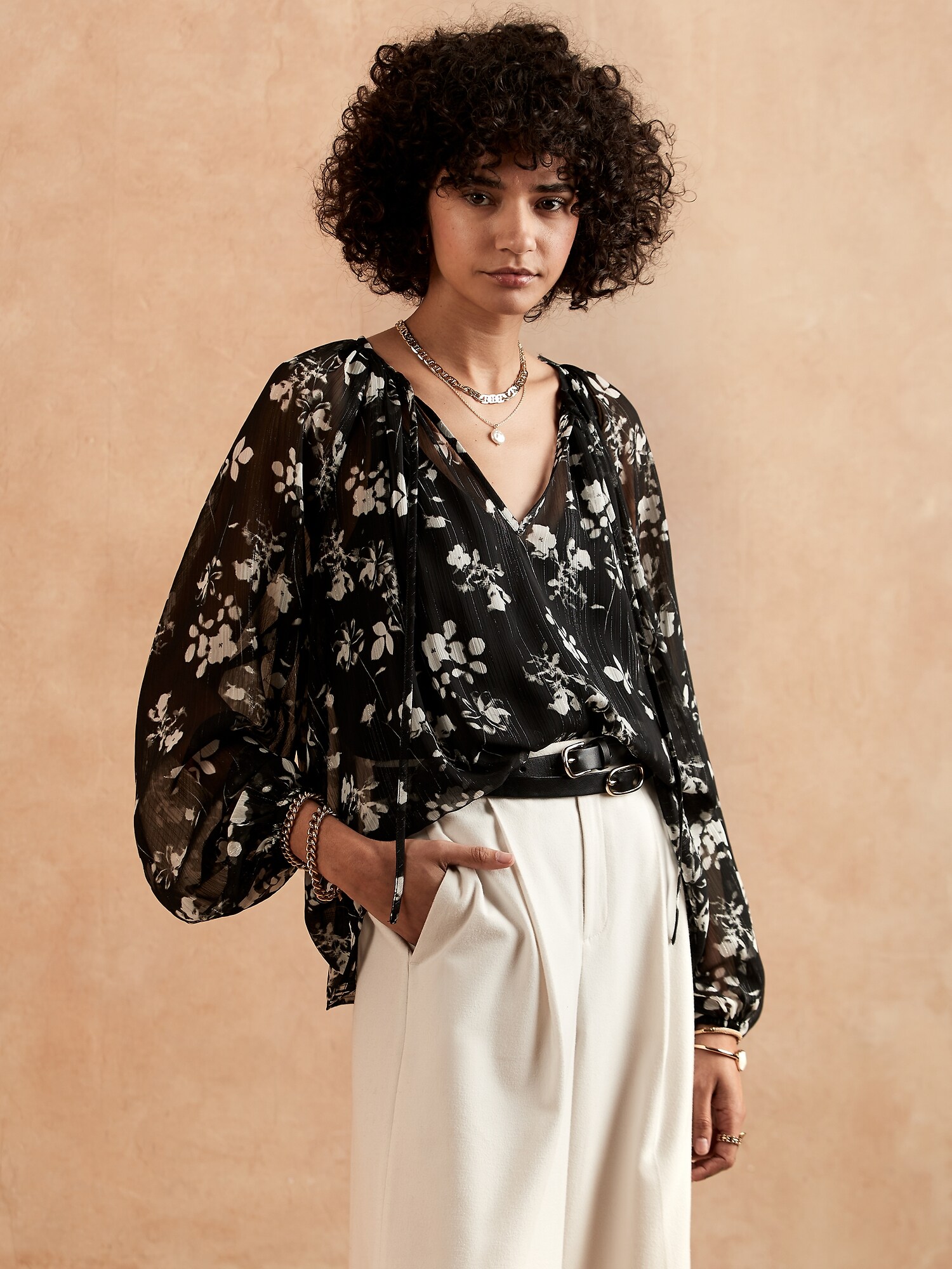 Volume Sleeve Blouse Banana Republic Factory
