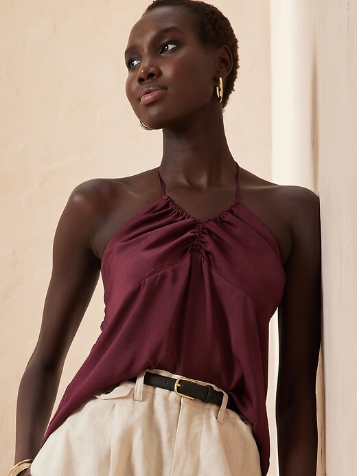 Satin Halter Camisole | Banana Republic Factory