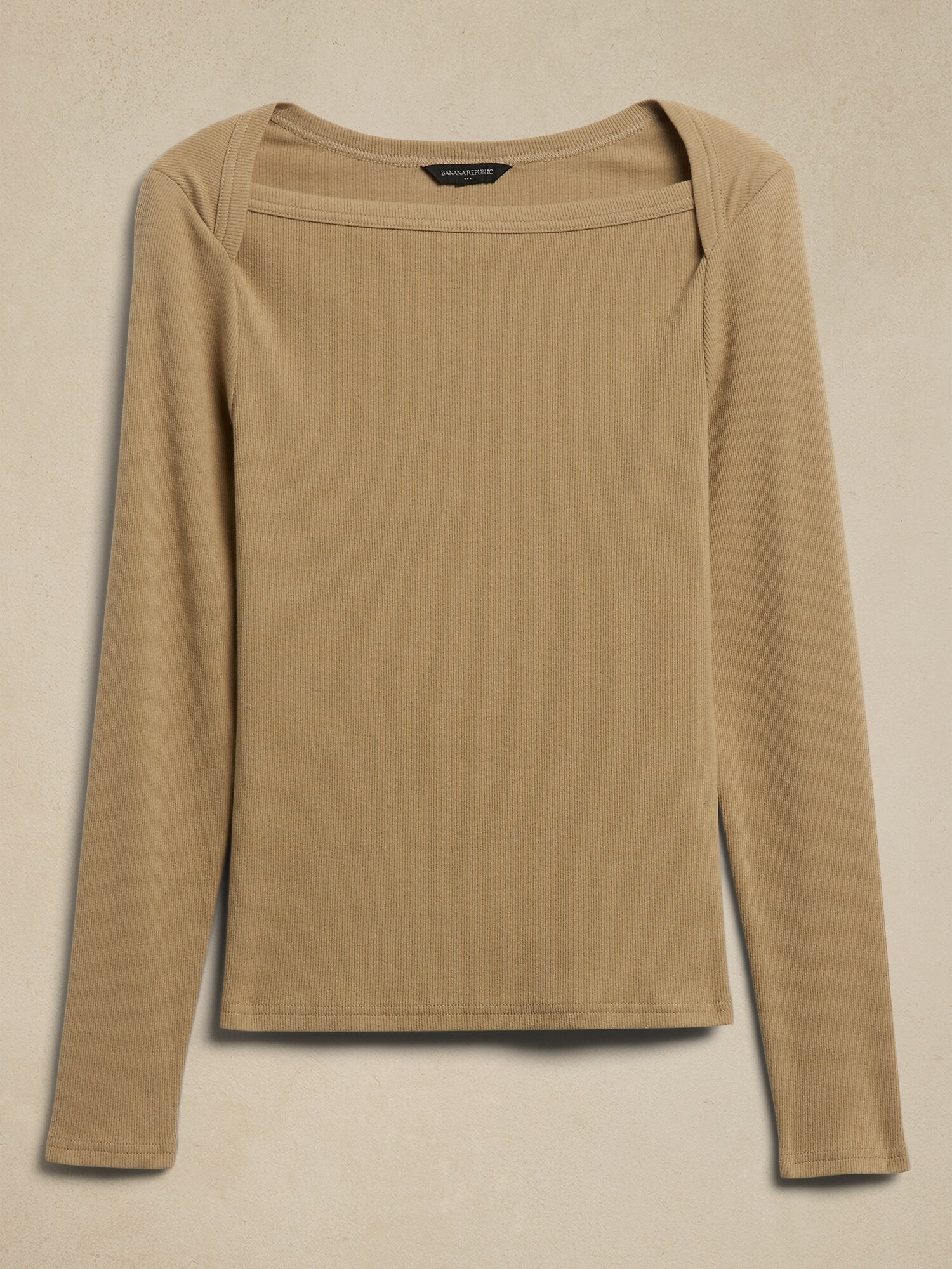 Ribbed Envelope-Neck T-Shirt | Banana Republic Factory