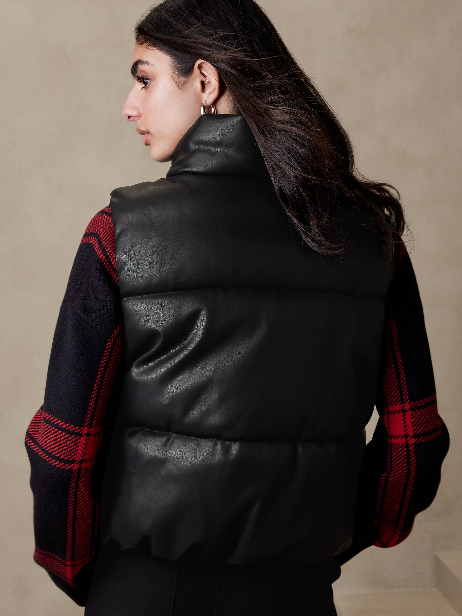 Vegan Leather Puffer Vest | Banana Republic Factory