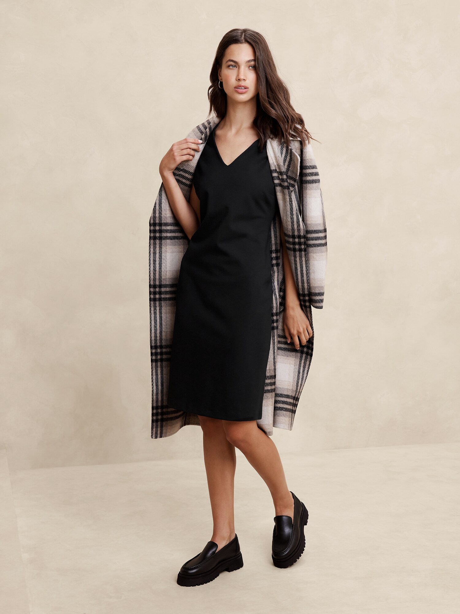 Ponte Knee Length Dress Banana Republic Factory