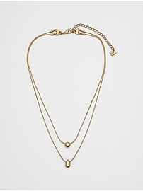 Layered Metal Pendant Necklace | Banana Republic Factory
