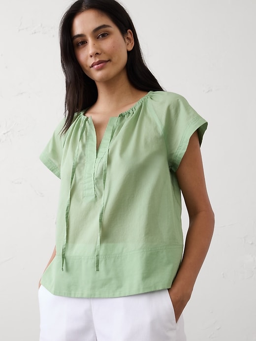 Shirred Popover Top | Banana Republic Factory