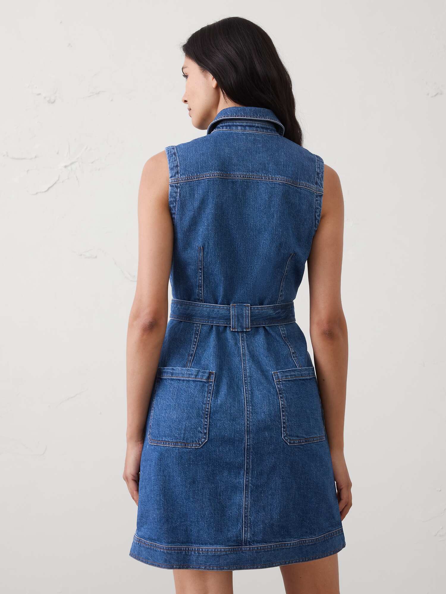 Patchwork Denim Utility Mini Dress | Banana Republic Factory